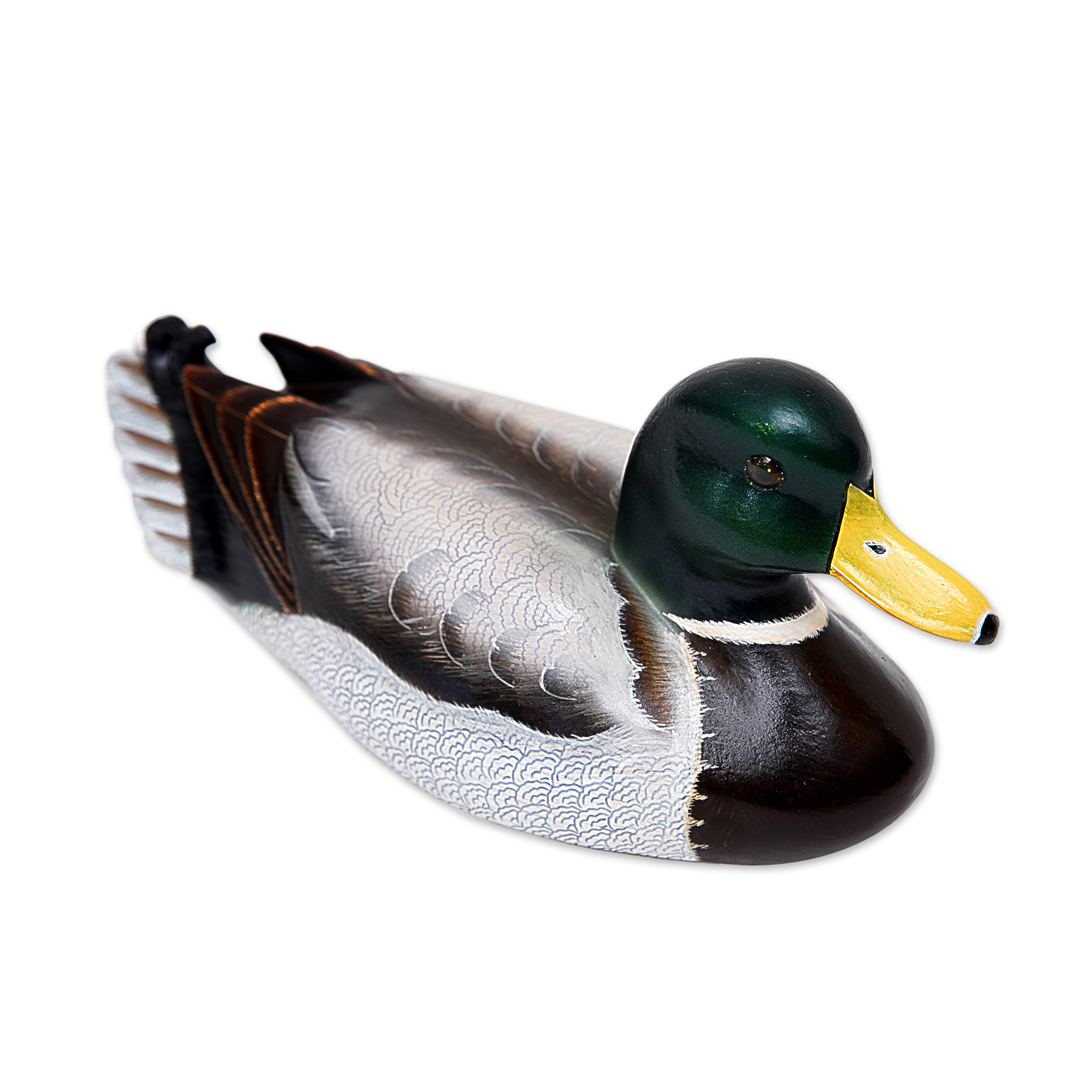 Wood Duck Sculpture - Male Mallard | NOVICA
