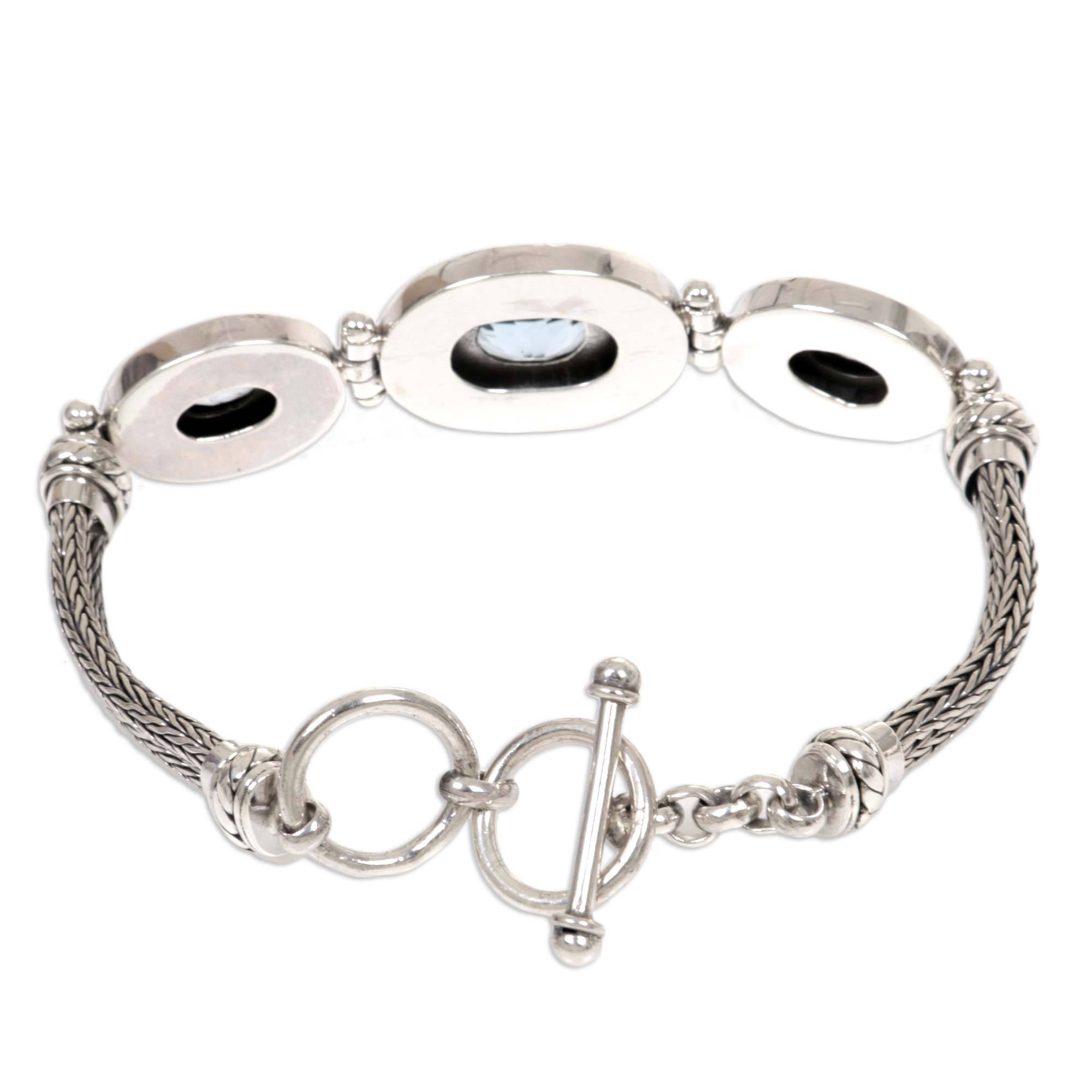 UNICEF Market | Sterling Silver and Blue Topaz Bracelet from Bali ...