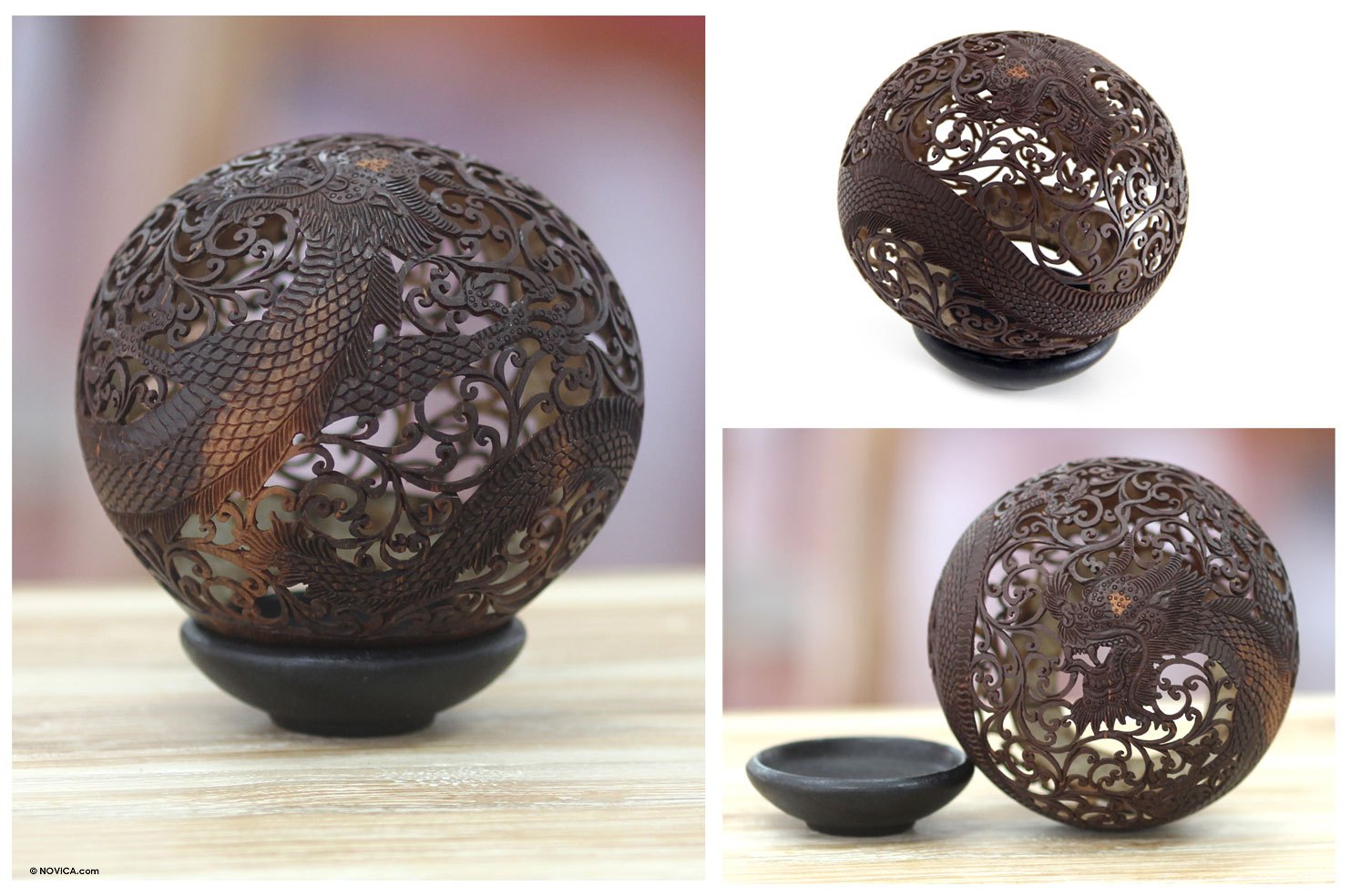 UNICEF Market | Coconut Shell Carving from Indonesia - Dragon Guardian