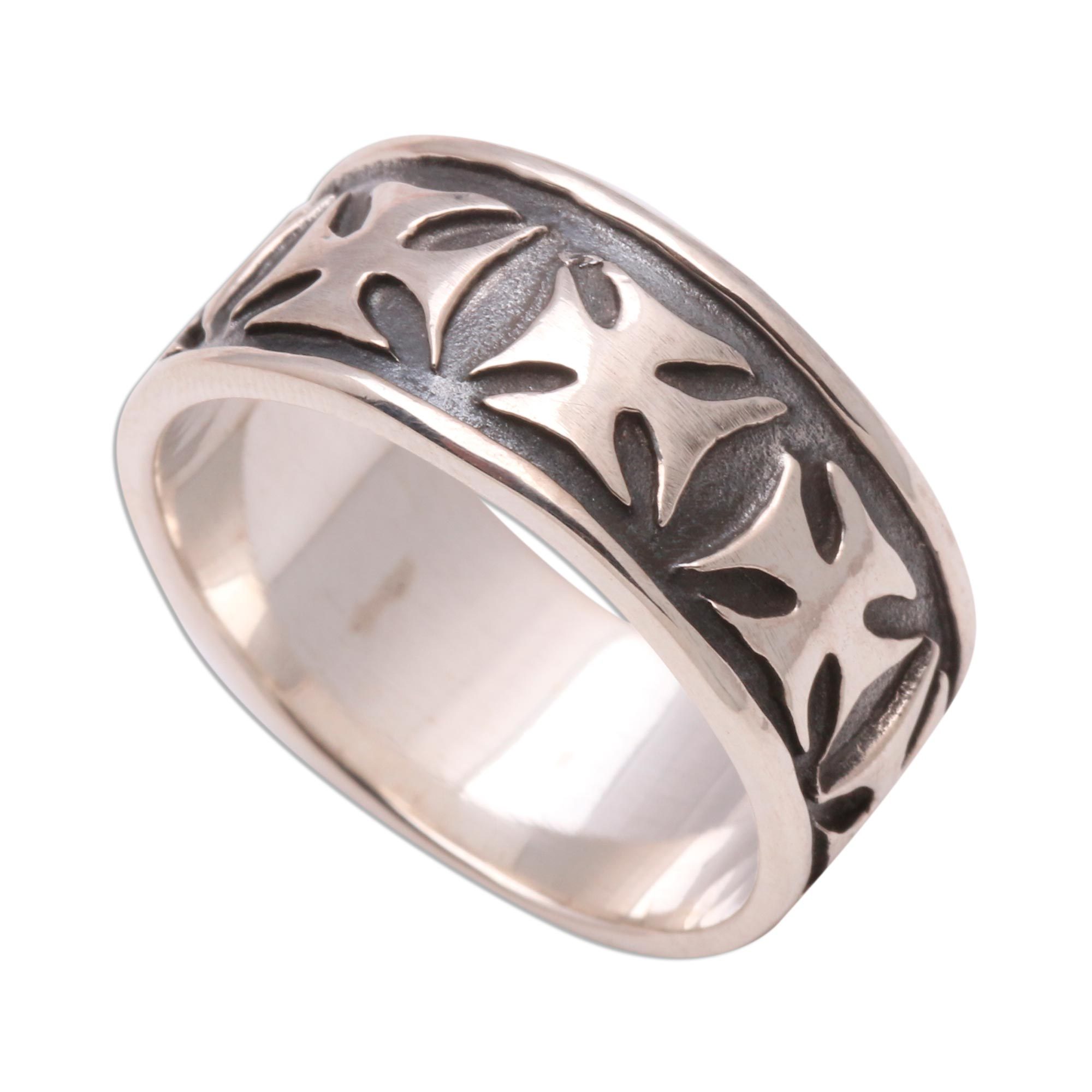 Men's Sterling Silver Cross Ring - Positive | NOVICA