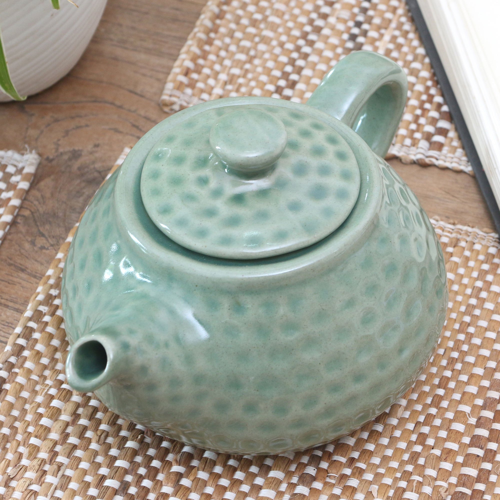 Artisan Crafted Ceramic Teapot - Rainforest | NOVICA
