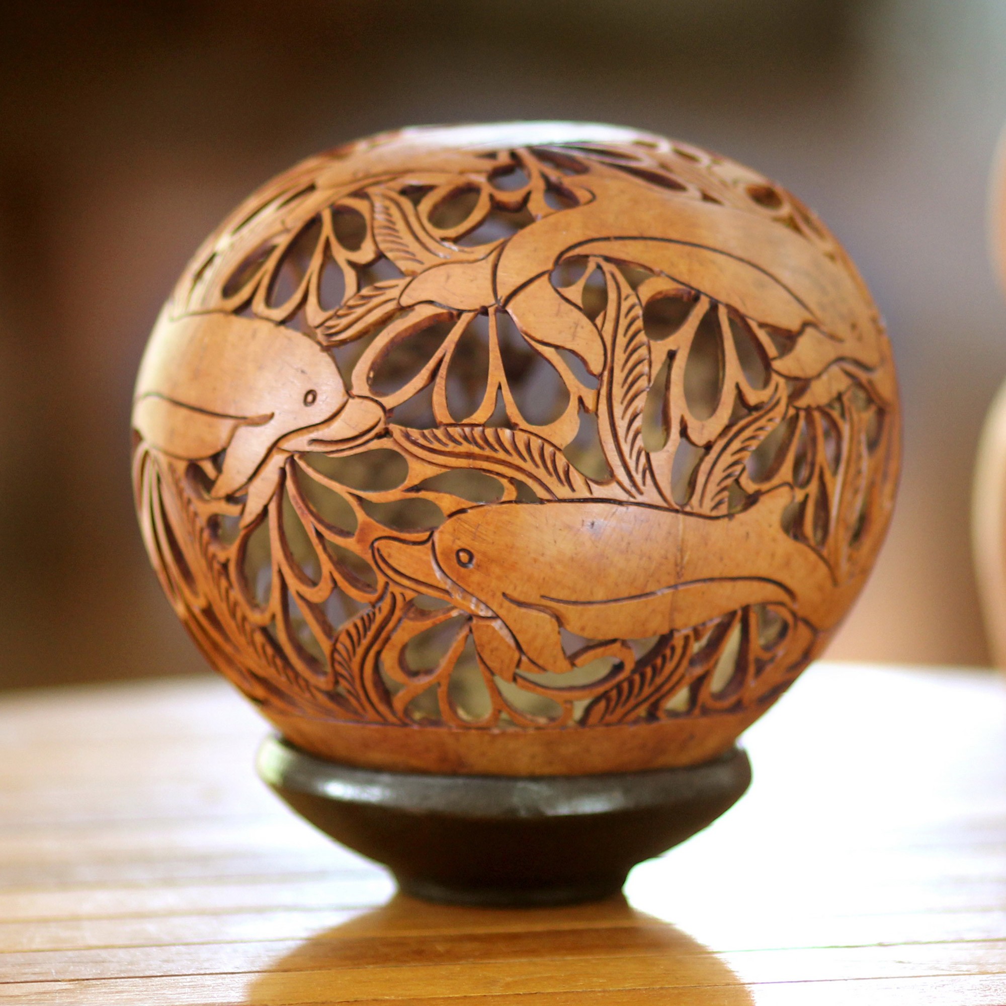 UNICEF Market | Hand Carved Coconut Shell Sculpture with Stand ...