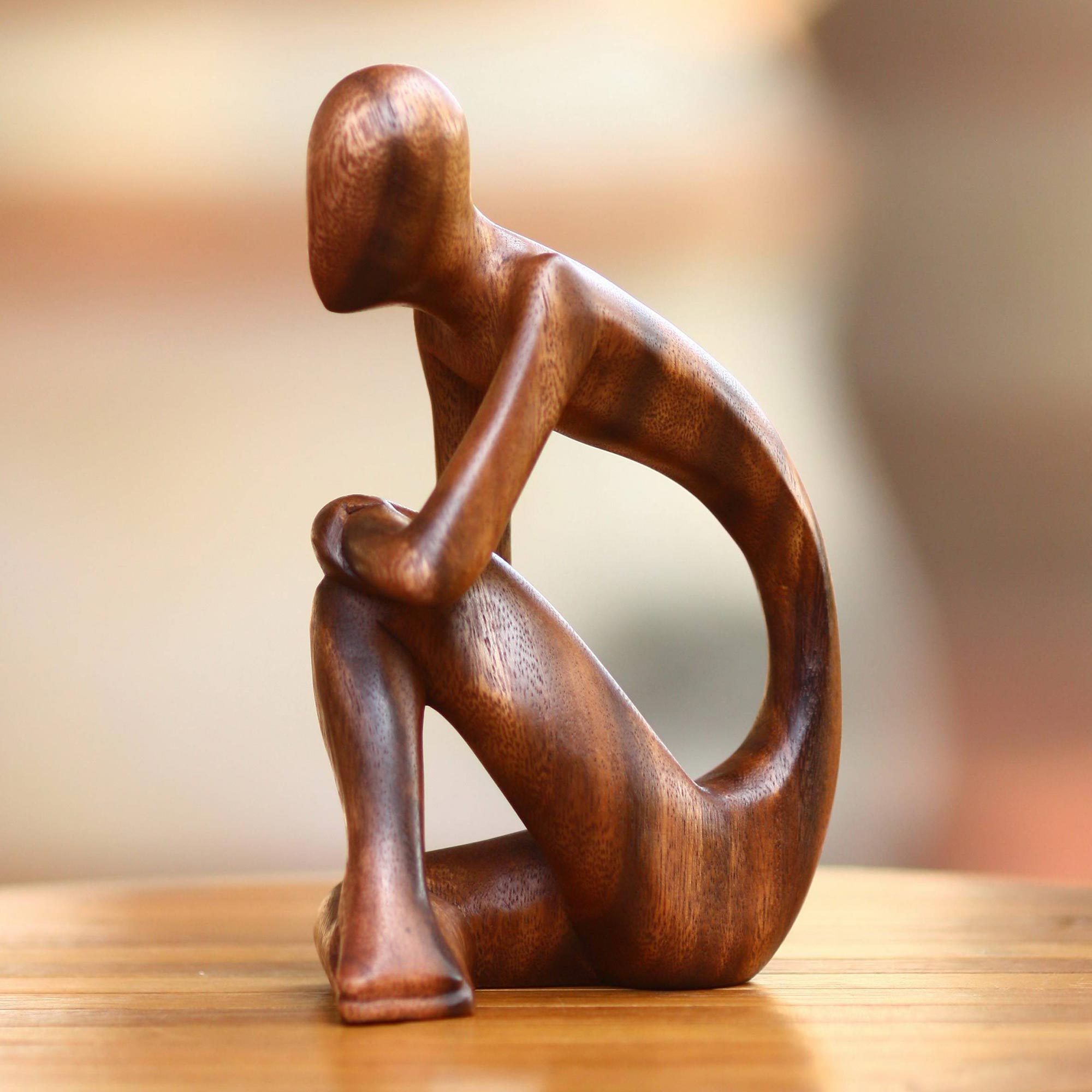 Wood sculpture - Alone | NOVICA
