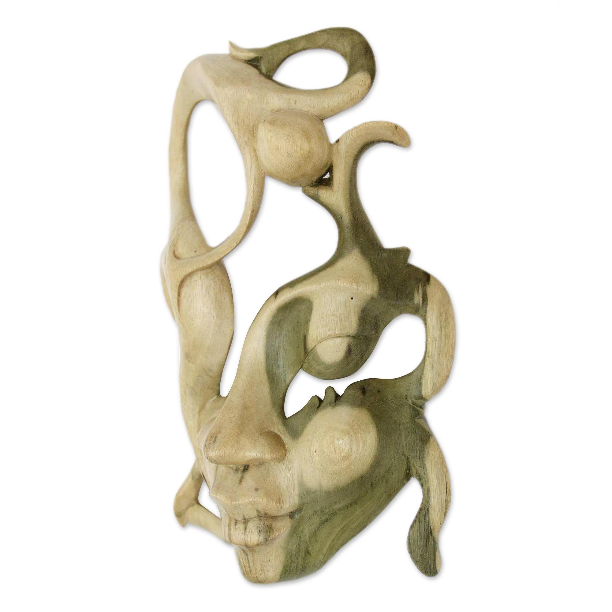 UNICEF Market | Unique Modern Wood Mask - Balinese Woman