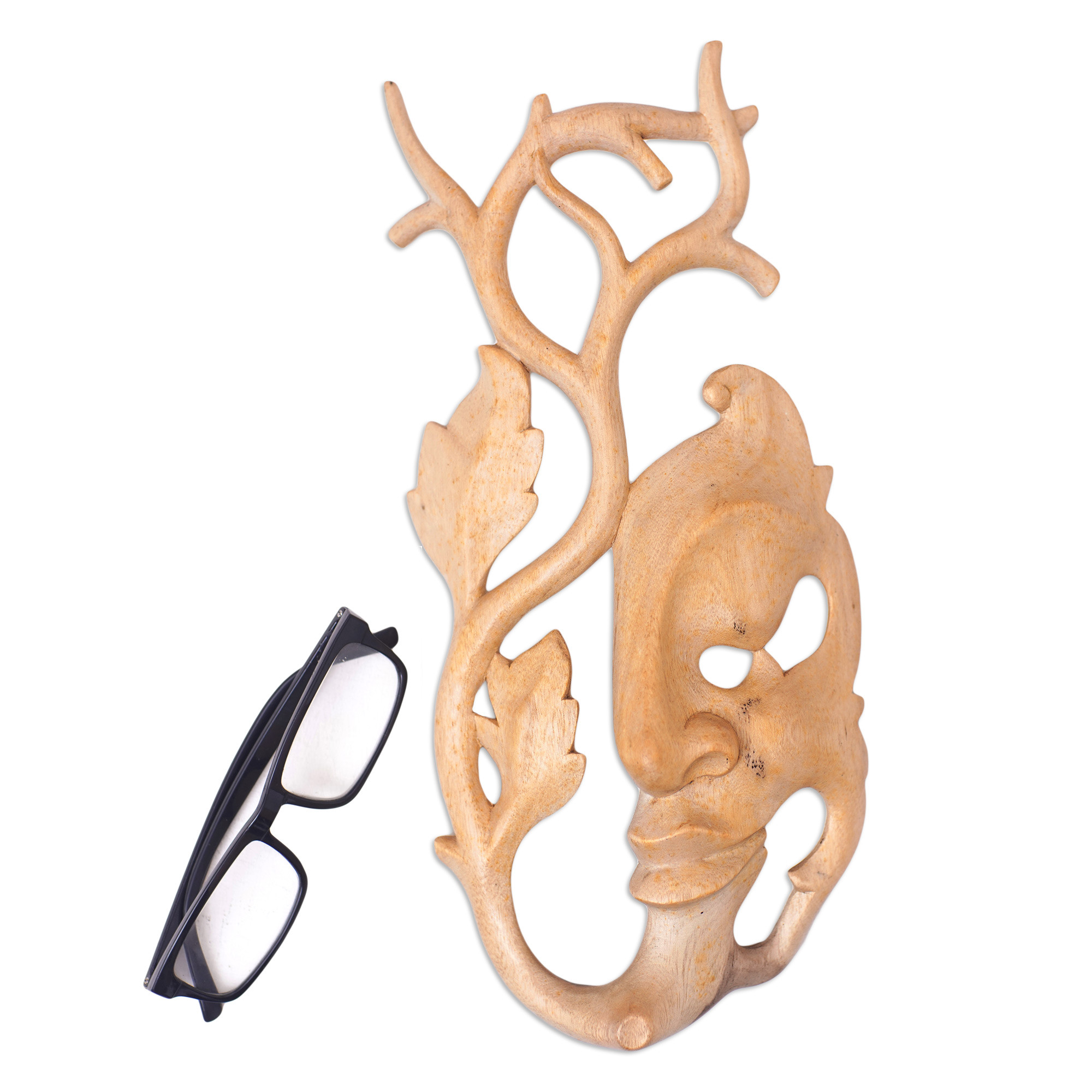 Fair Trade Hibiscus Wood Mask - Silent Woman | NOVICA