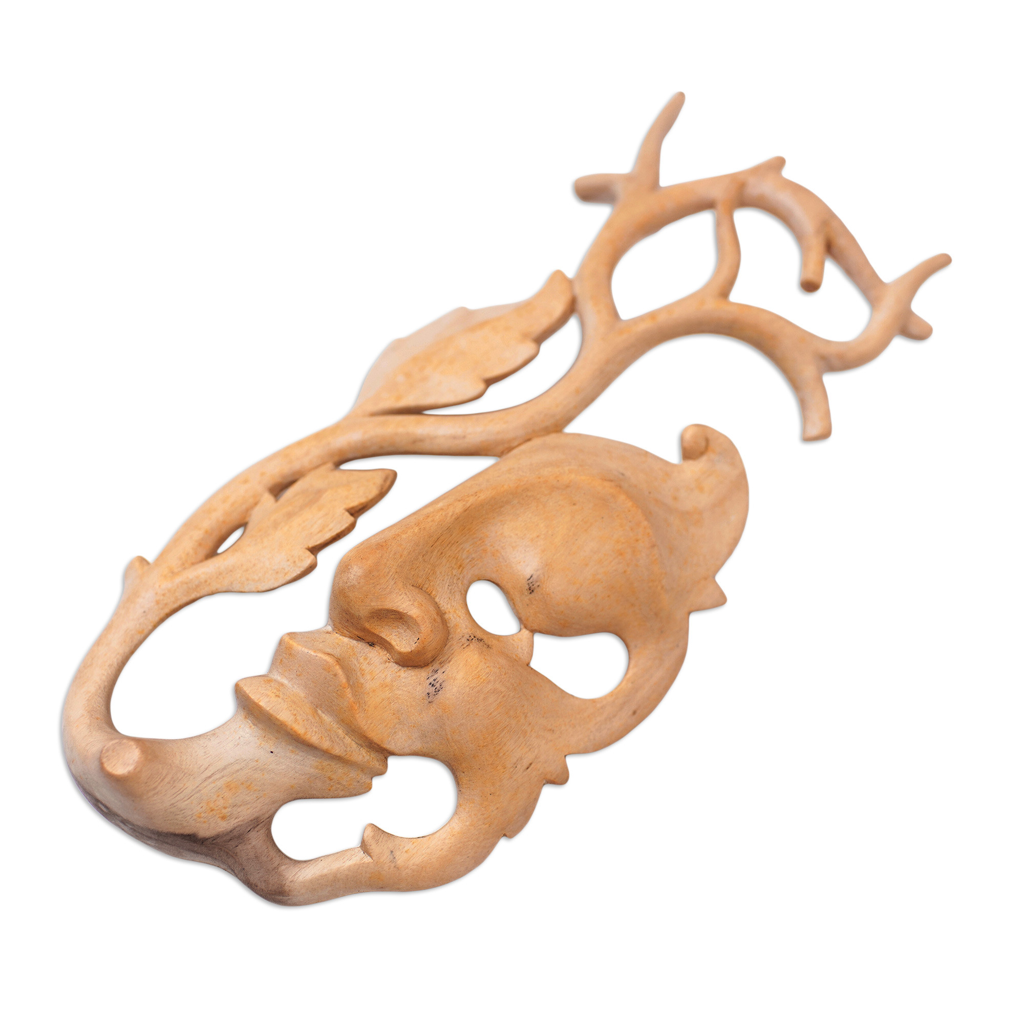 Fair Trade Hibiscus Wood Mask - Silent Woman | NOVICA