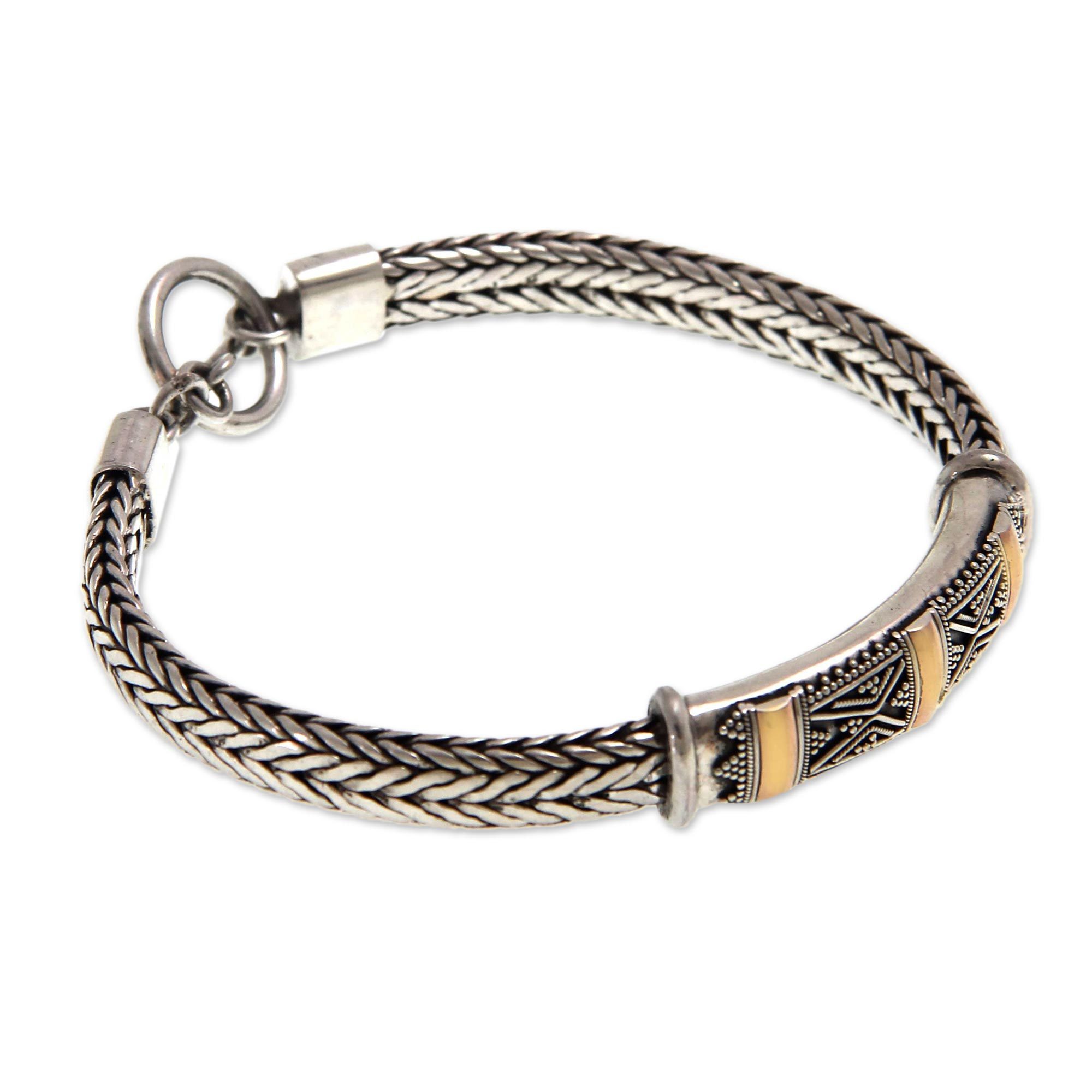 UNICEF Market | Sterling Silver Balinese Bracelet with Gold Accent ...