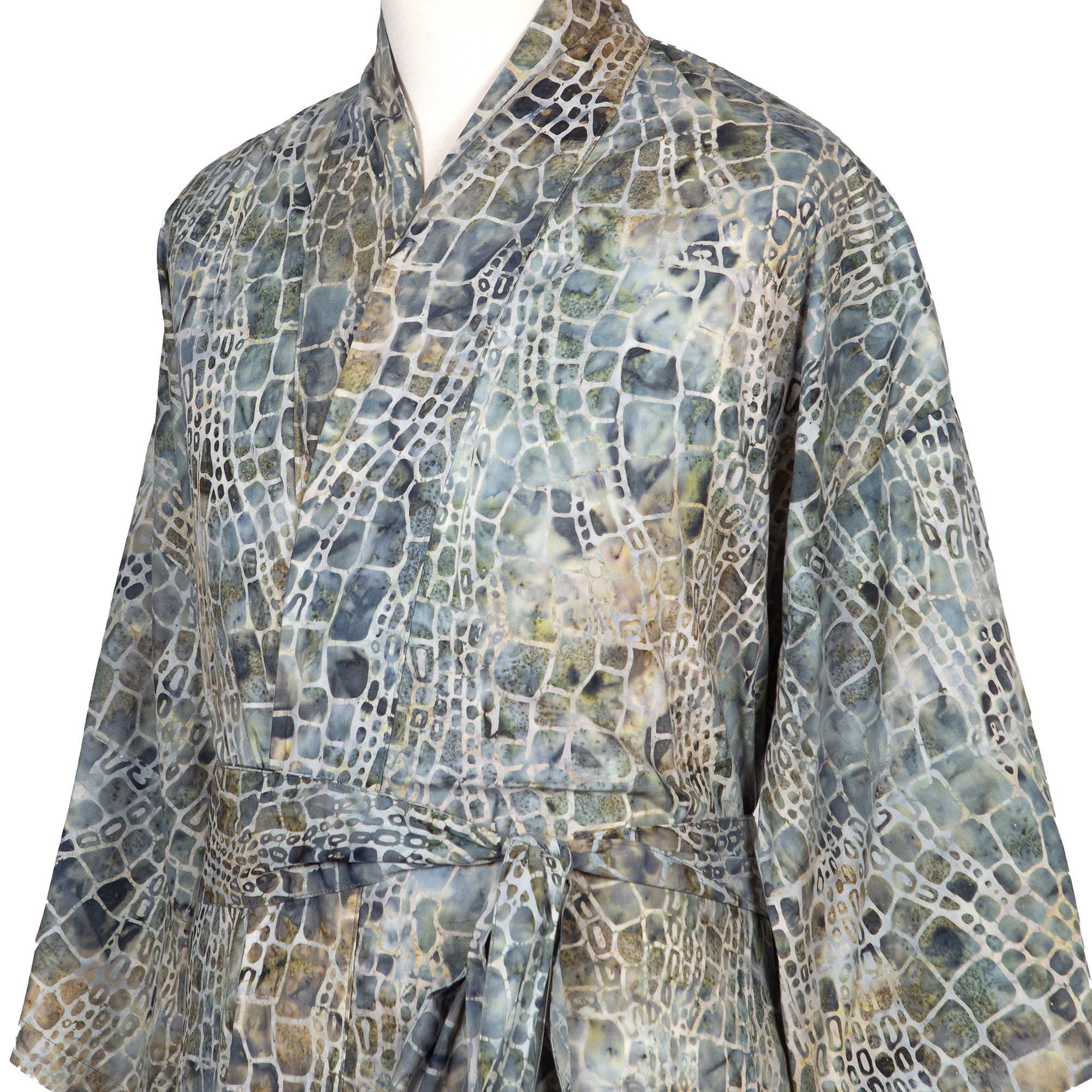 Men's Hand Made Batik Robe - Bull Snake | NOVICA