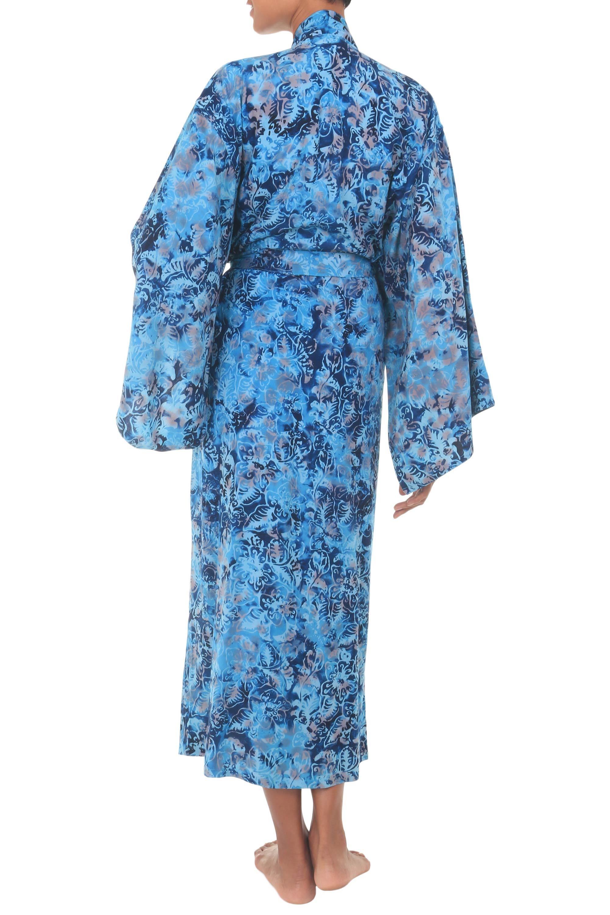 UNICEF Market | Batik Patterned Robe - Sapphire Dreams