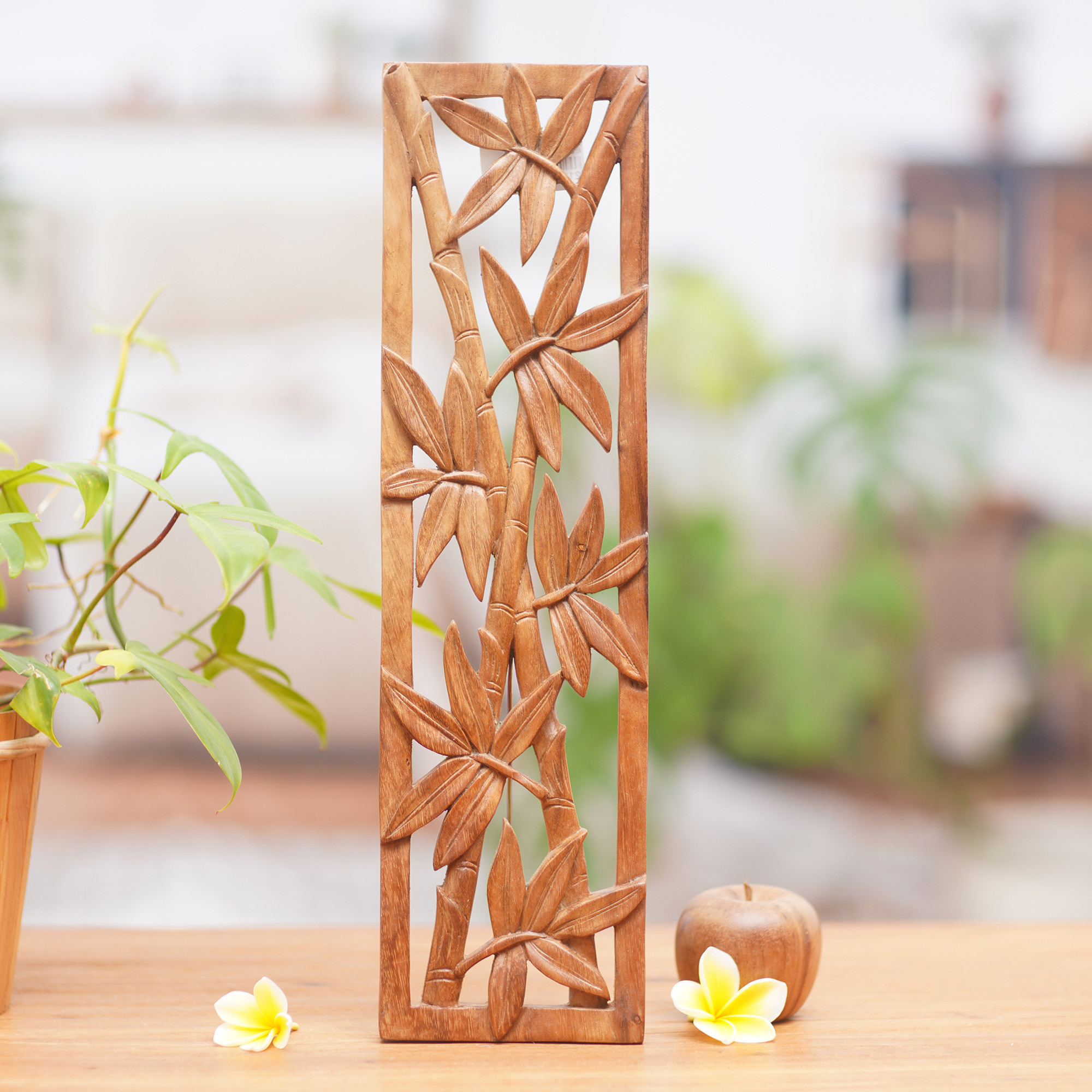 Wood relief panel - Bamboo Forest | NOVICA