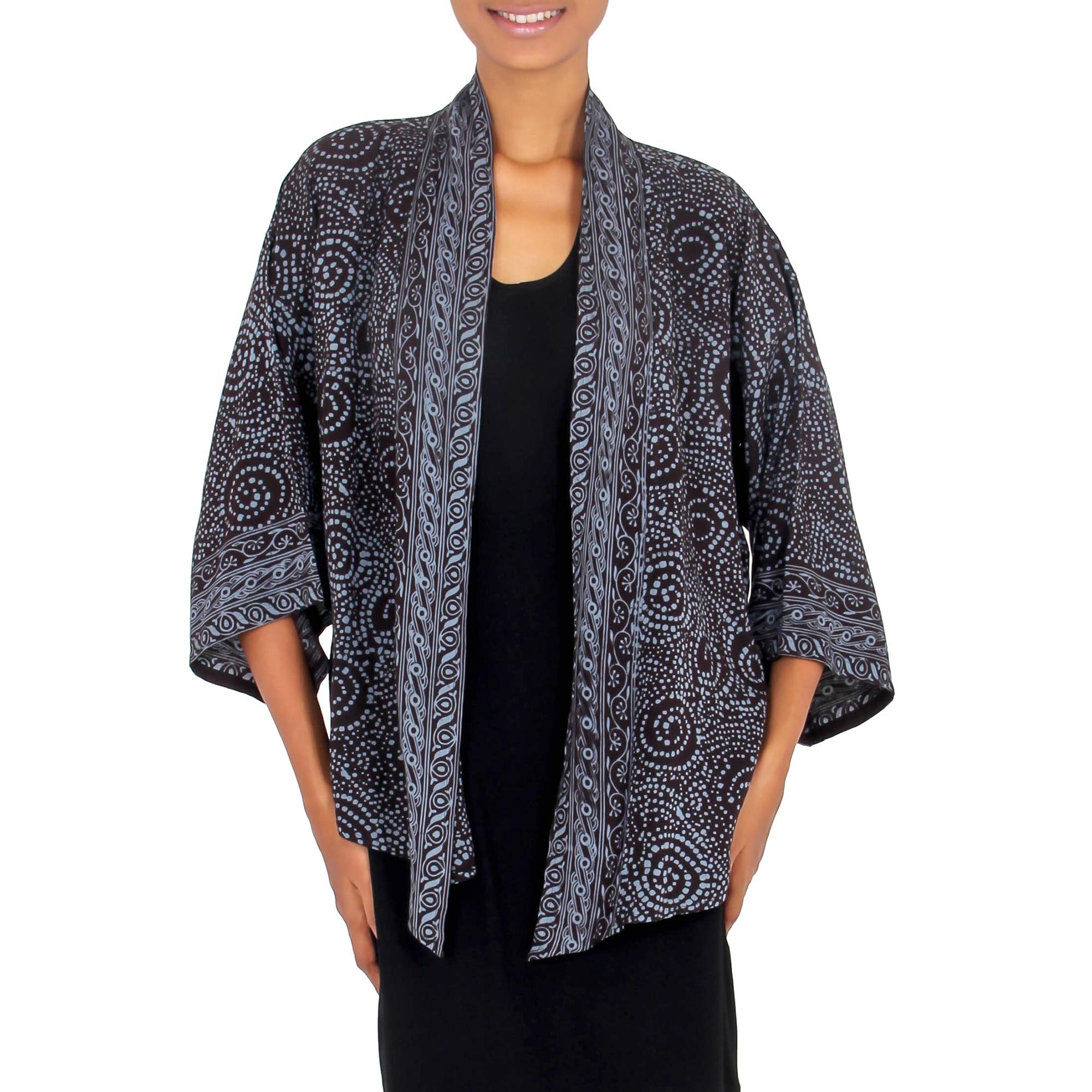 UNICEF Market | Indonesian Style Batik Jacket in Gray and Black ...