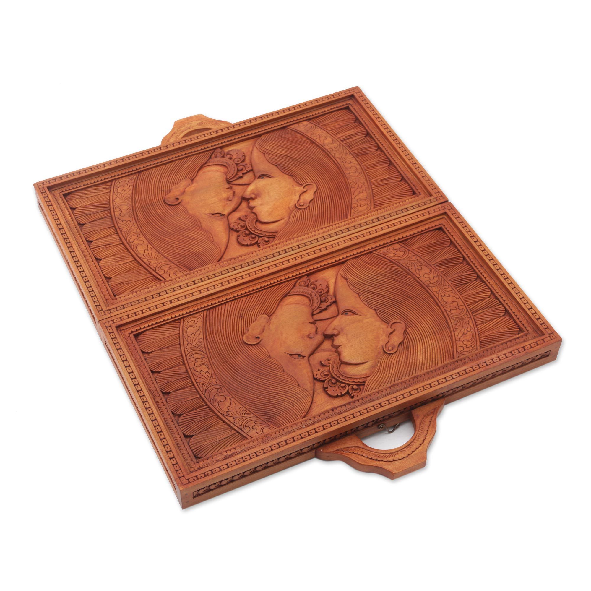 UNICEF Market | Hand Carved Balinese Romance Backgammon Set - Mythic Lovers