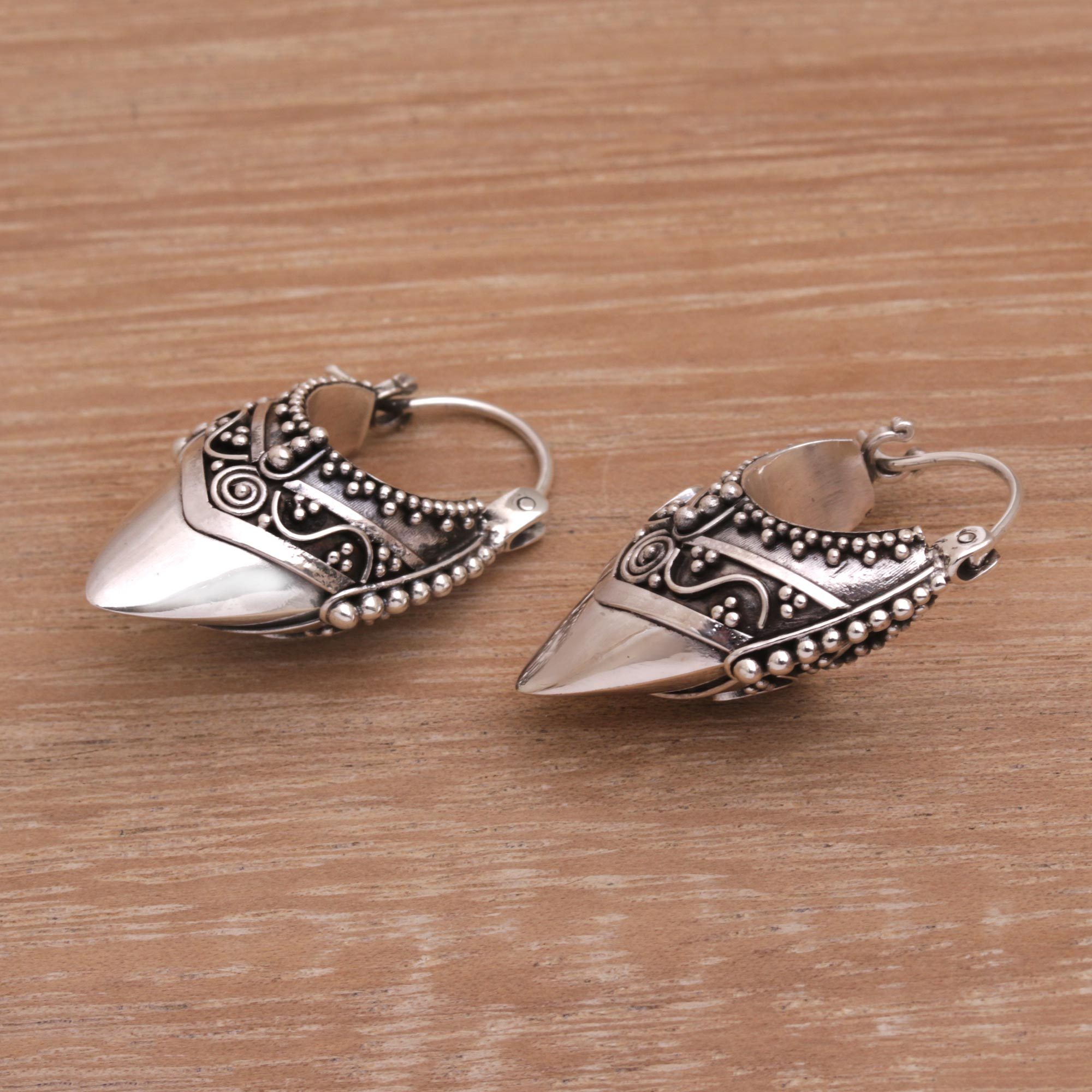 UNICEF Market | Ornate Balinese Hoop Earrings - Bali Origin