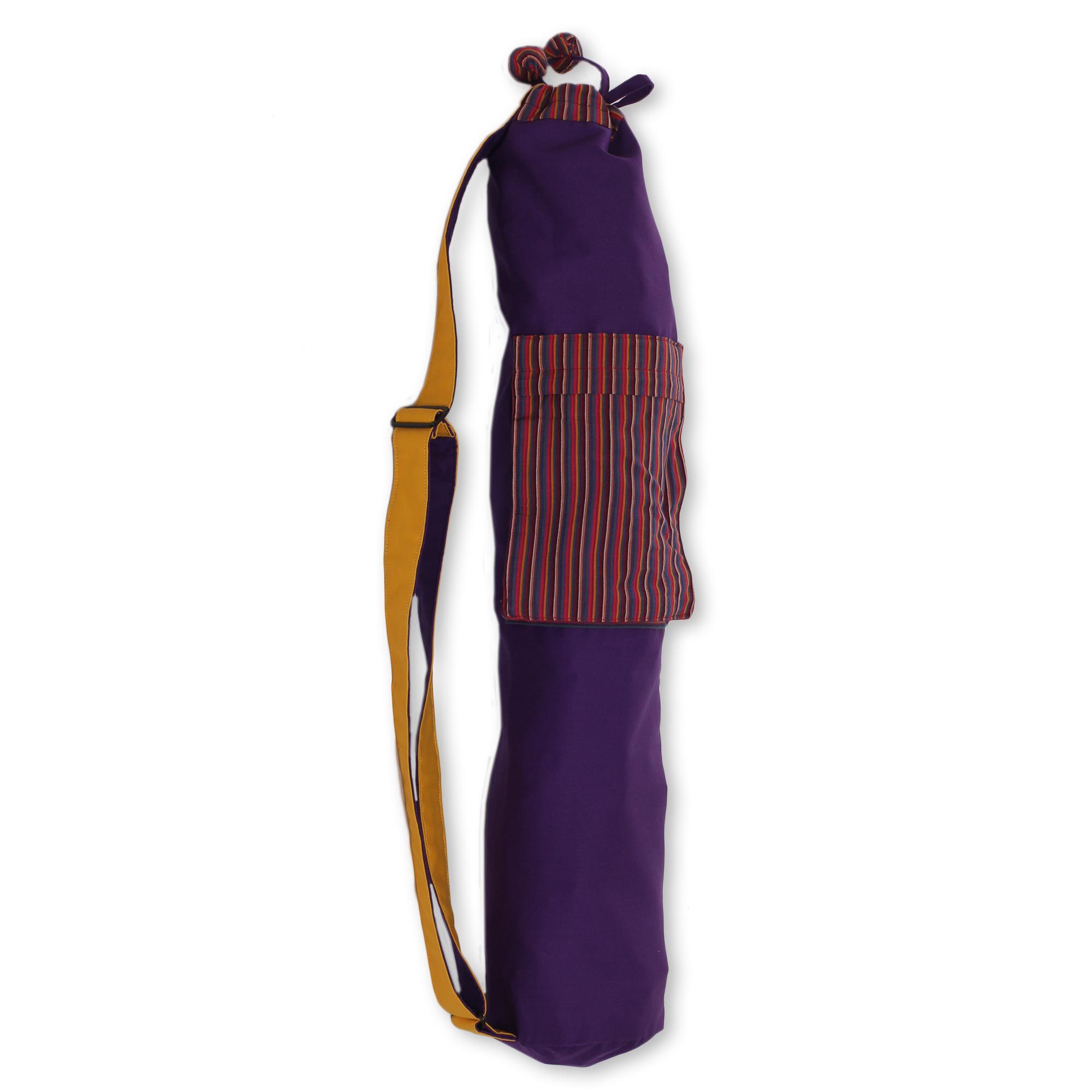 UNICEF Market | Hand Woven Cotton Yoga Mat Bag with Multicolor Pocket ...