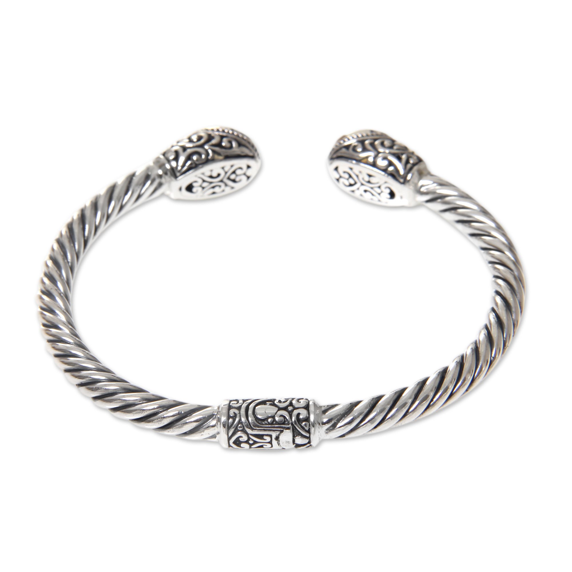 UNICEF Market | Sterling Silver Hinged Cuff Bracelet with Citrines ...