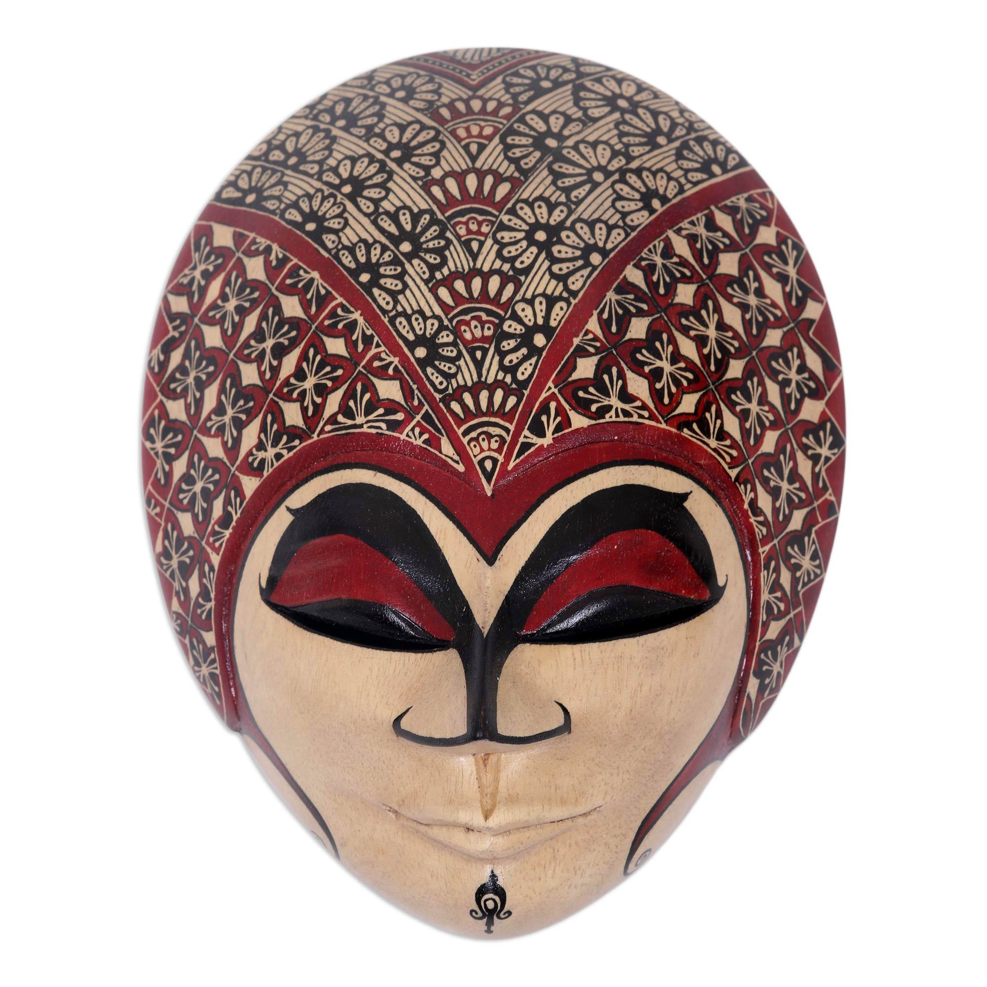 UNICEF Market | Wood Mask with Hand Painted Javanese Kawung Batik ...