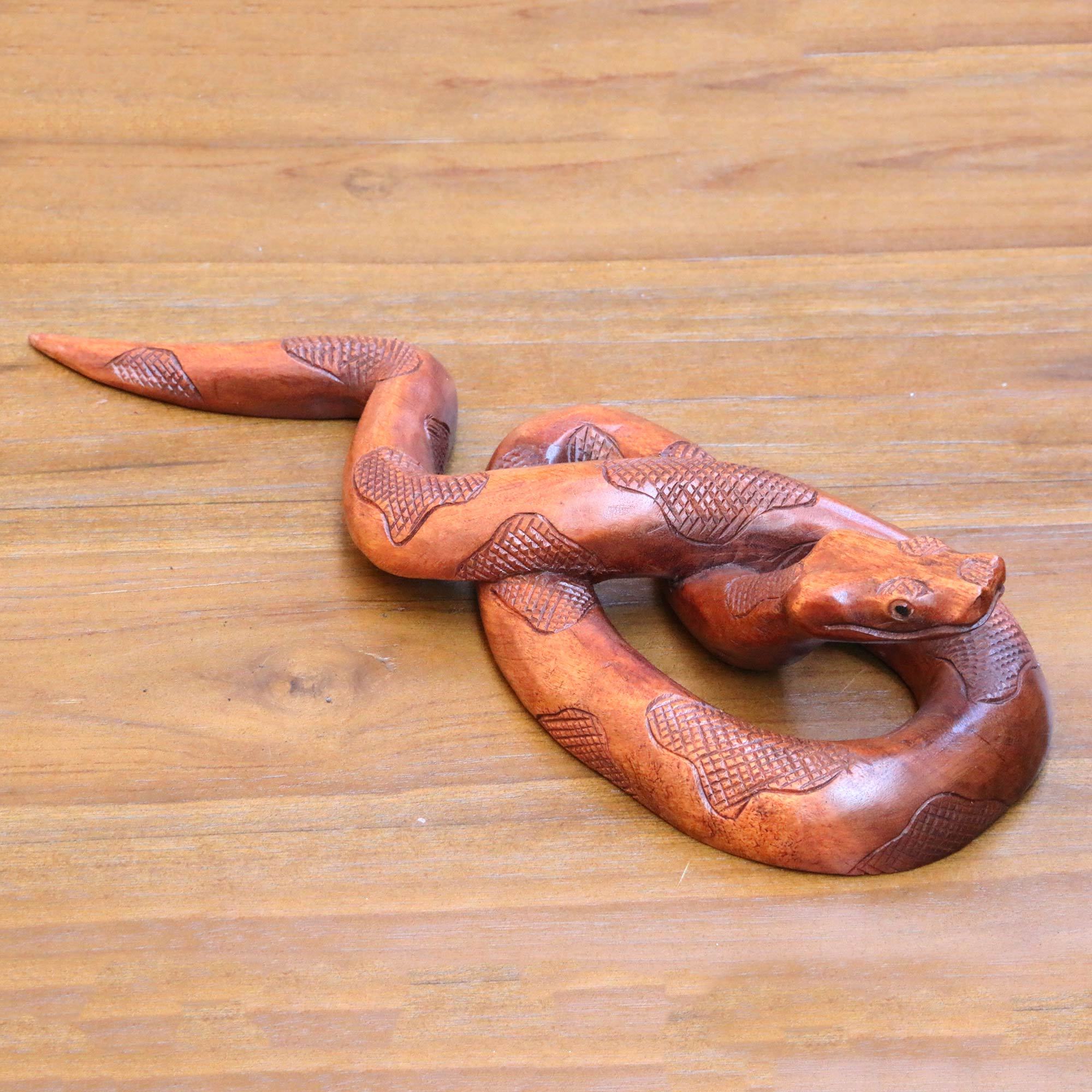 UNICEF Market | Hand Crafted Wood Python Sculpture by Balinese Artisan ...