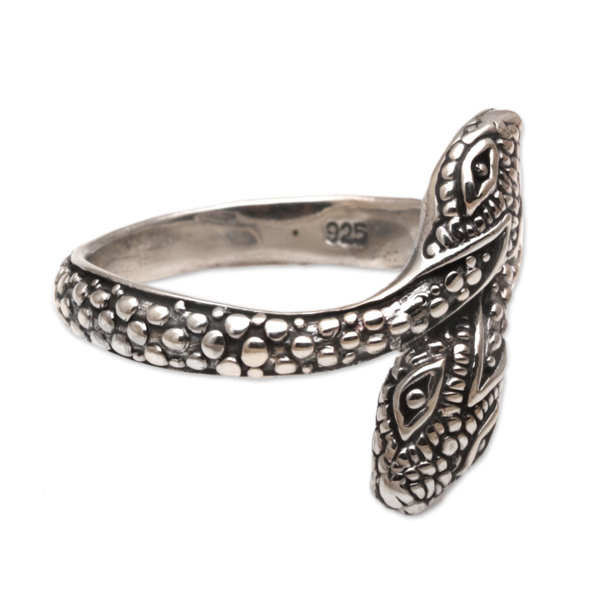 Hand Made Sterling Silver Snake Wrap Ring from Indonesia - Infinity ...