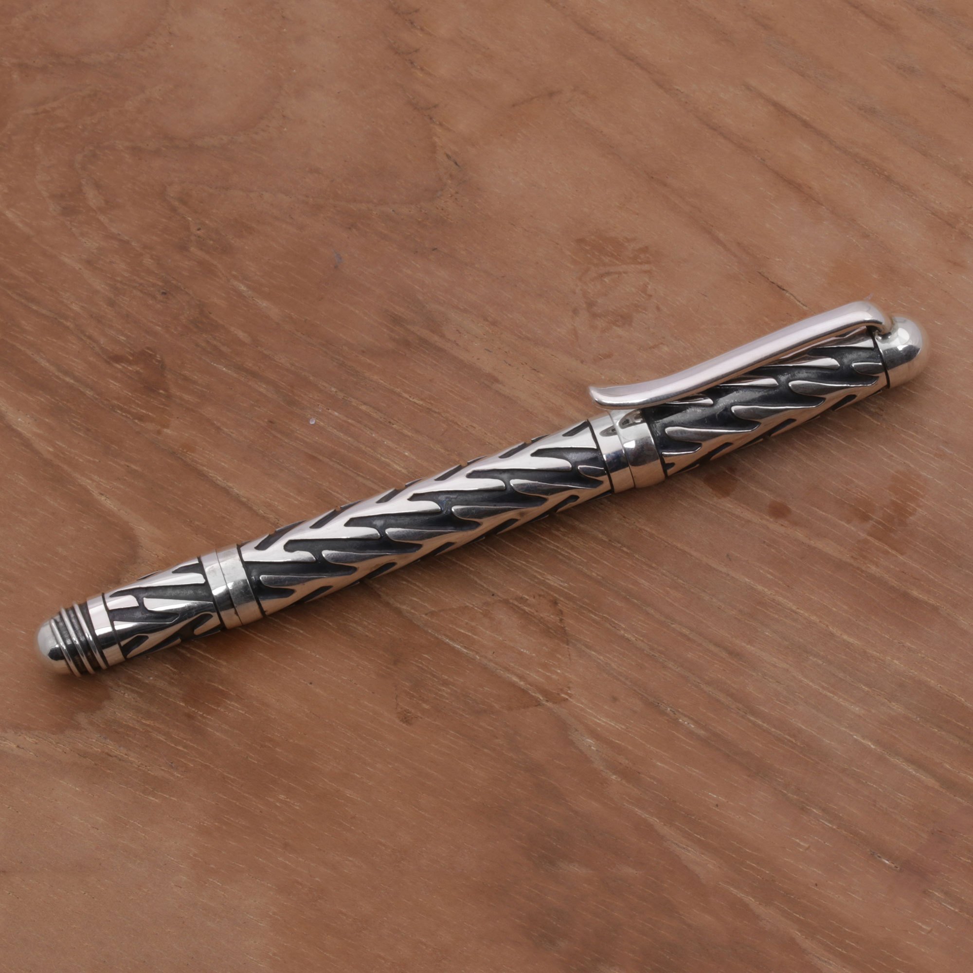 Hand Crafted Sterling Silver Ink Pen by Balinese Artisans - Writing ...
