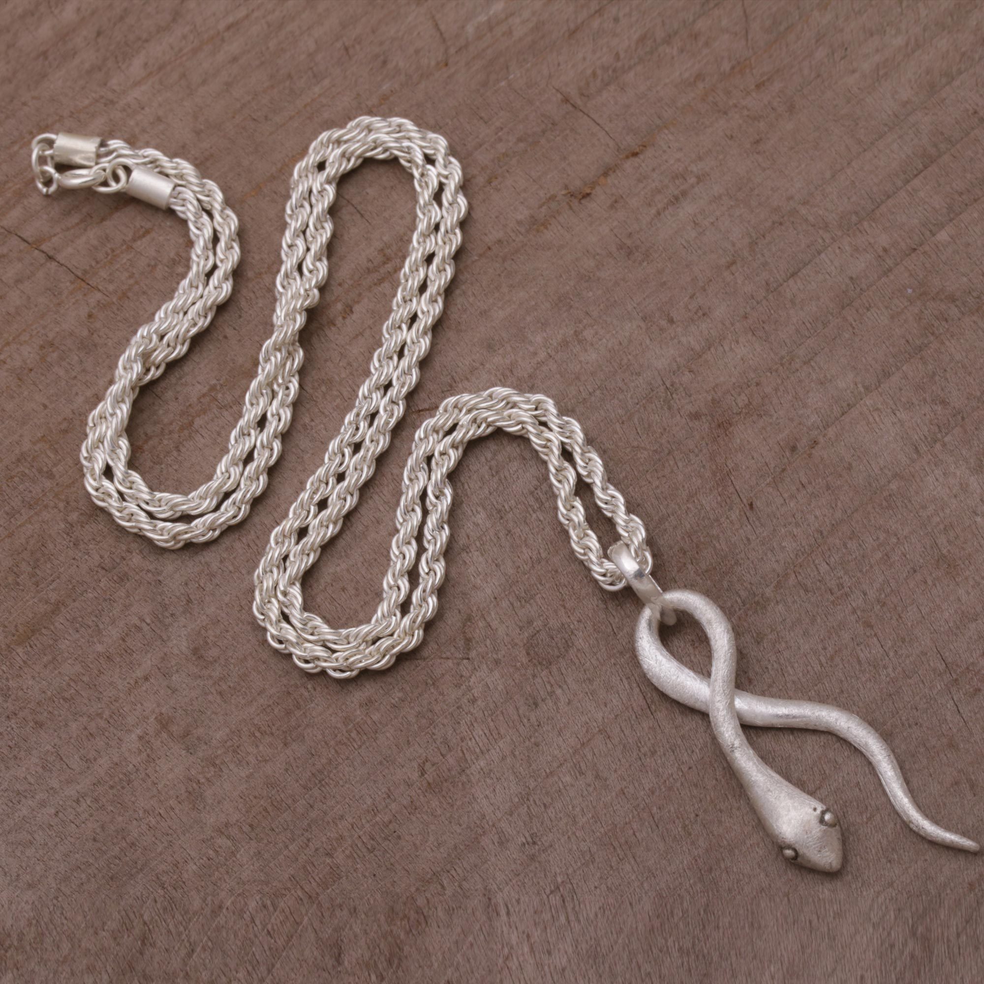 UNICEF Market | Artisan Crafted Sterling Silver Snake Pendant Necklace ...