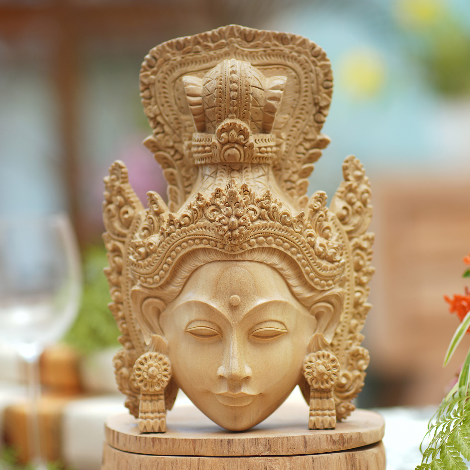 UNICEF Market | Artisan Hand-Carved Wooden Princess Sita Mask from Bali ...