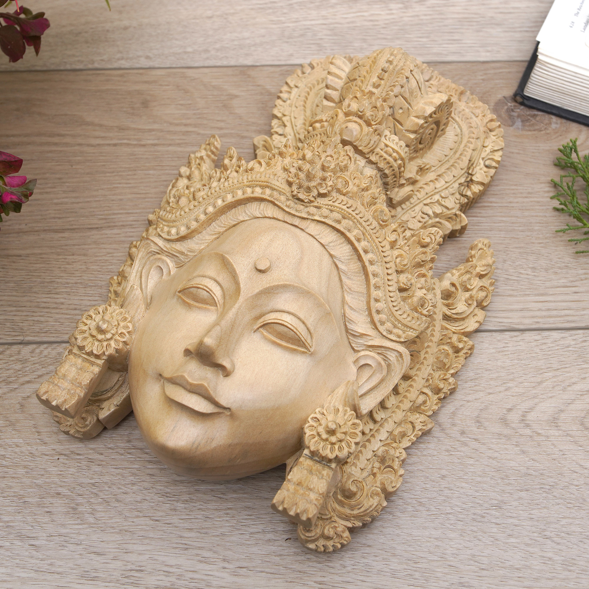 UNICEF Market | Artisan Hand-Carved Wooden Princess Sita Mask from Bali ...