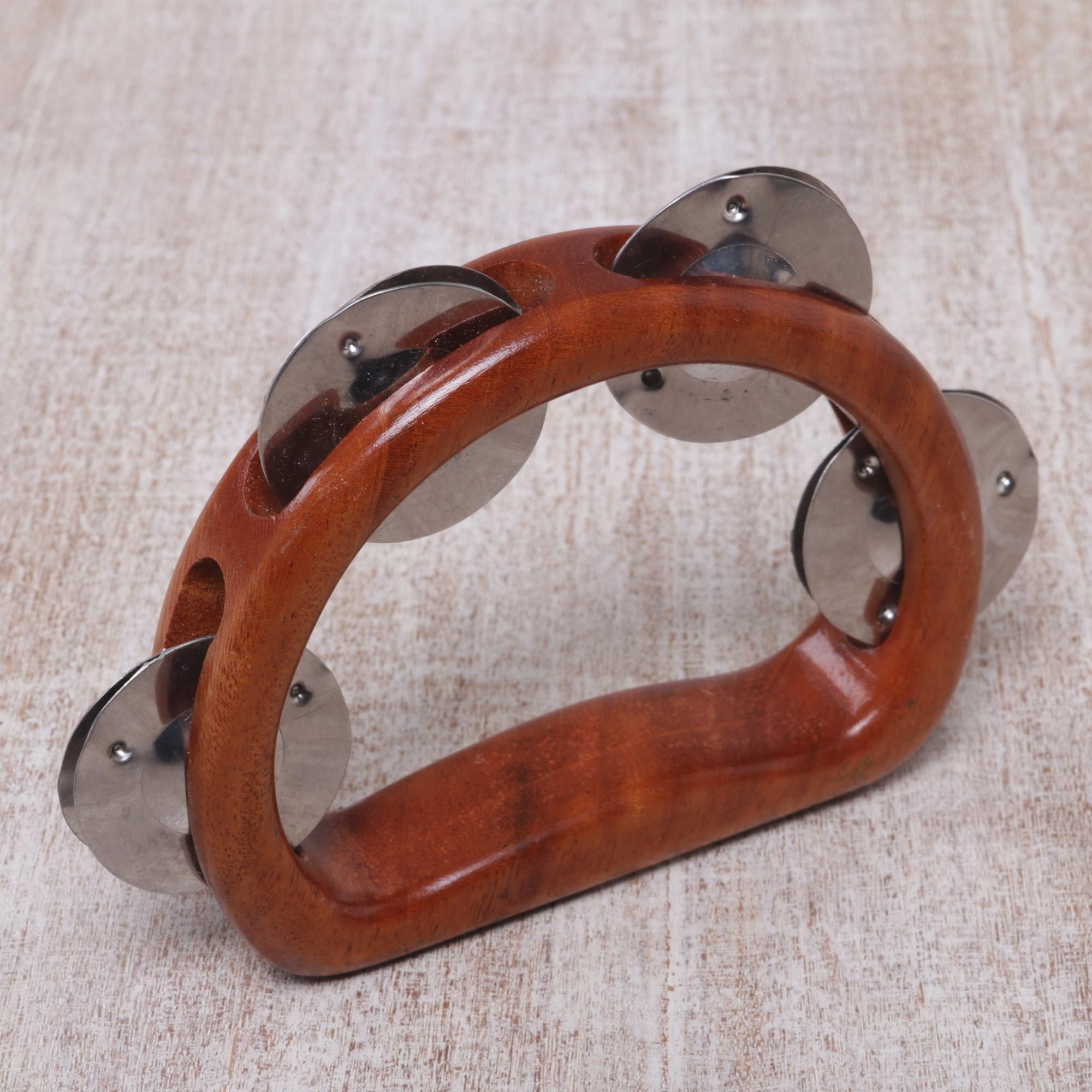 UNICEF Market | Artisan Crafted Handled Teak Wood Tambourine from Bali ...
