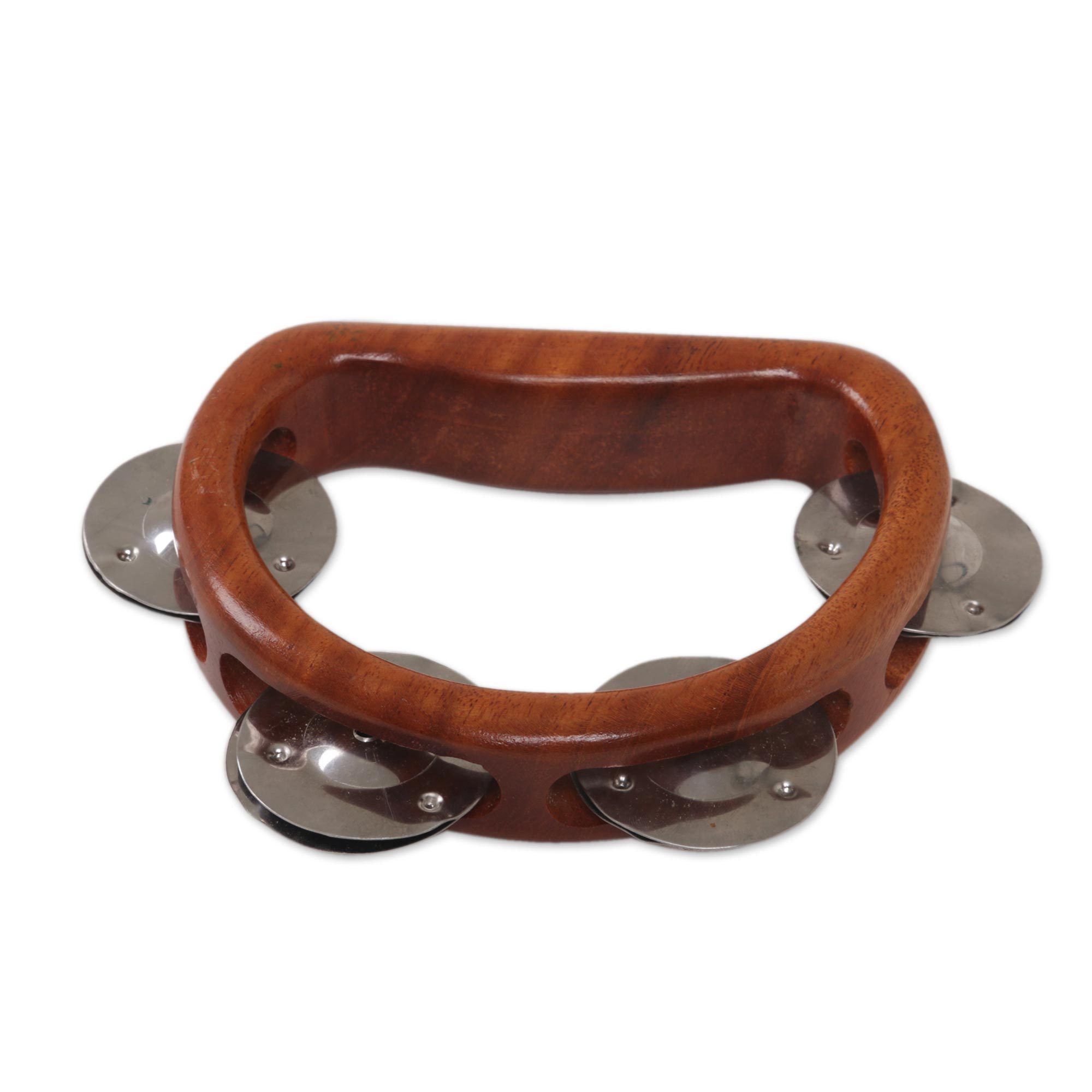 UNICEF Market | Artisan Crafted Handled Teak Wood Tambourine from Bali ...