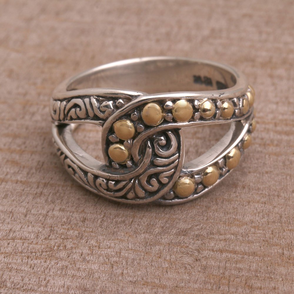 Sterling Silver and Gold Accent Ring from Indonesia - Forever Mine | NOVICA