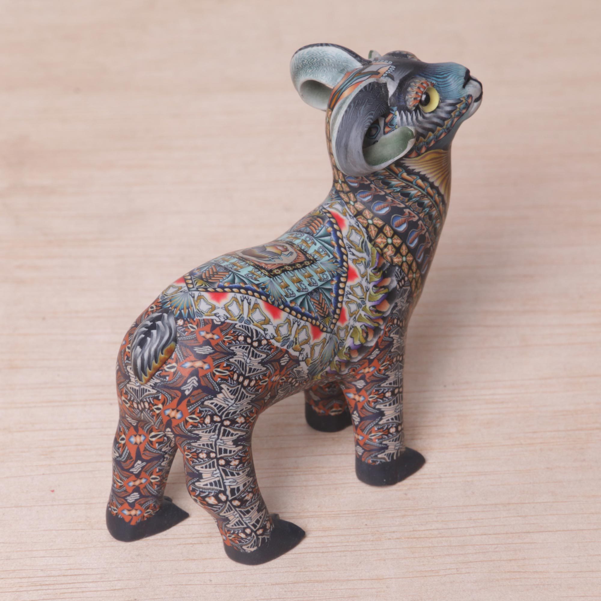 Colorful Polymer Clay Ram Sculpture (3 Inch) from Bali - Vibrant Ram ...