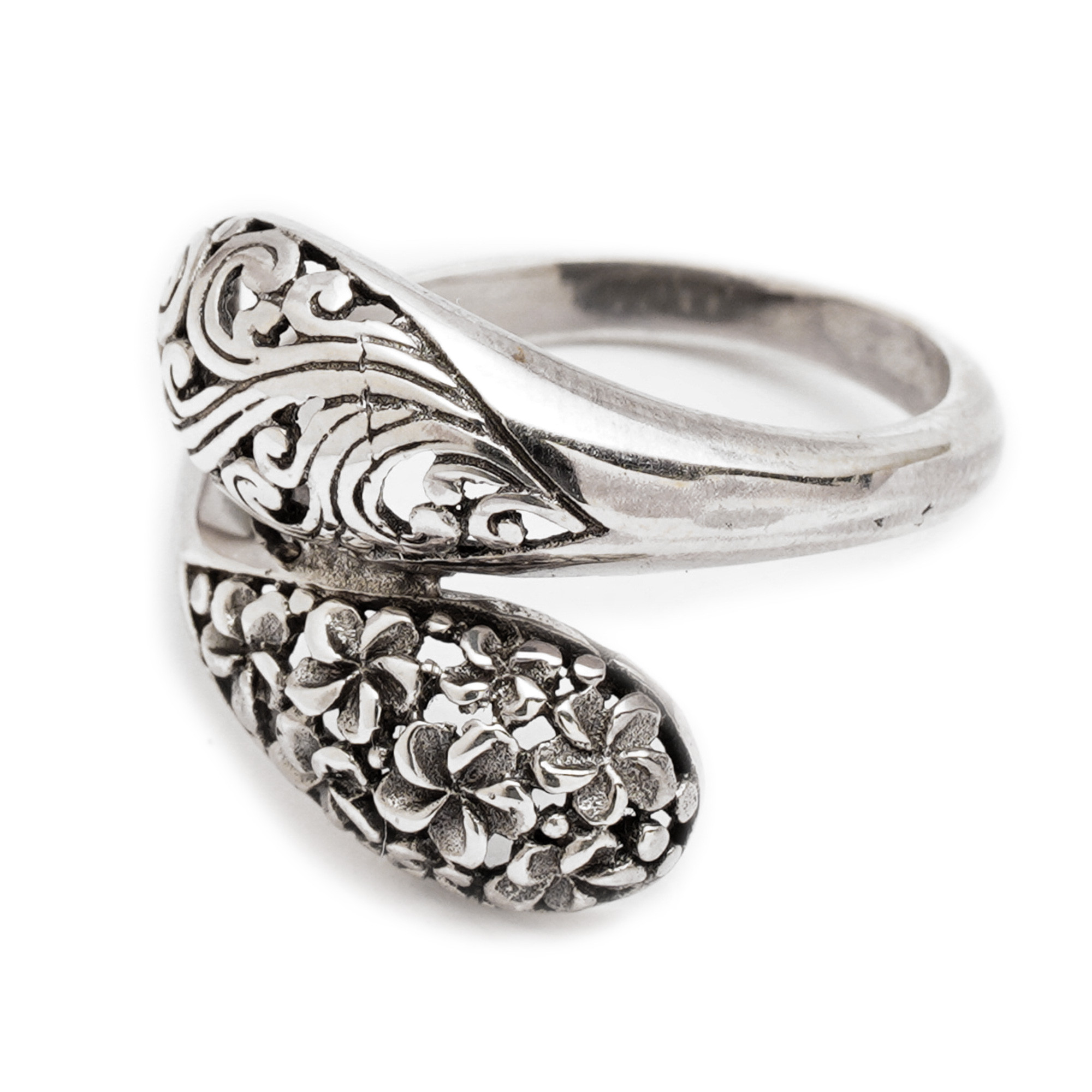 UNICEF Market | Sterling Silver Engraved Floral Leaf Wrap Ring of ...