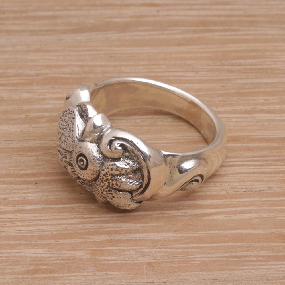 Sterling Silver Rooster Ring from Indonesia - Ayam Jago | NOVICA