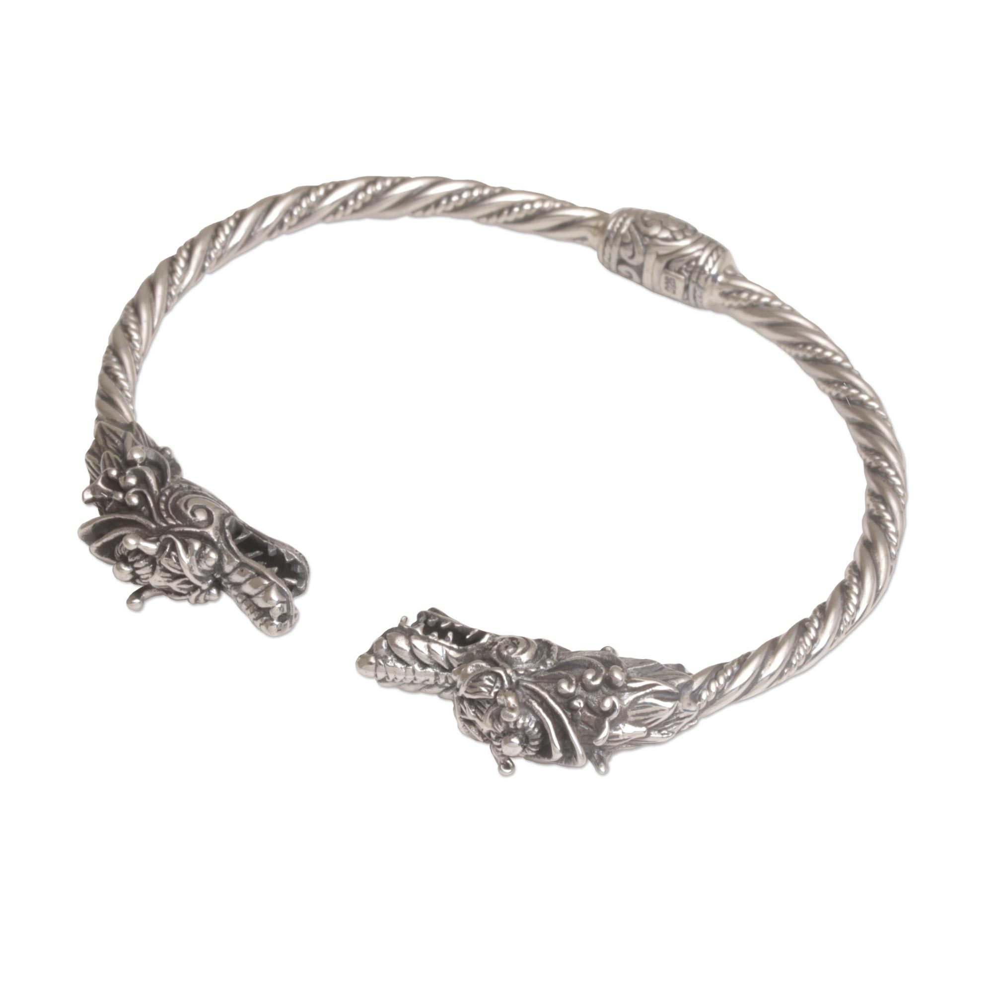 UNICEF Market | Dragon-Themed Sterling Silver Cuff Bracelet from Bali ...
