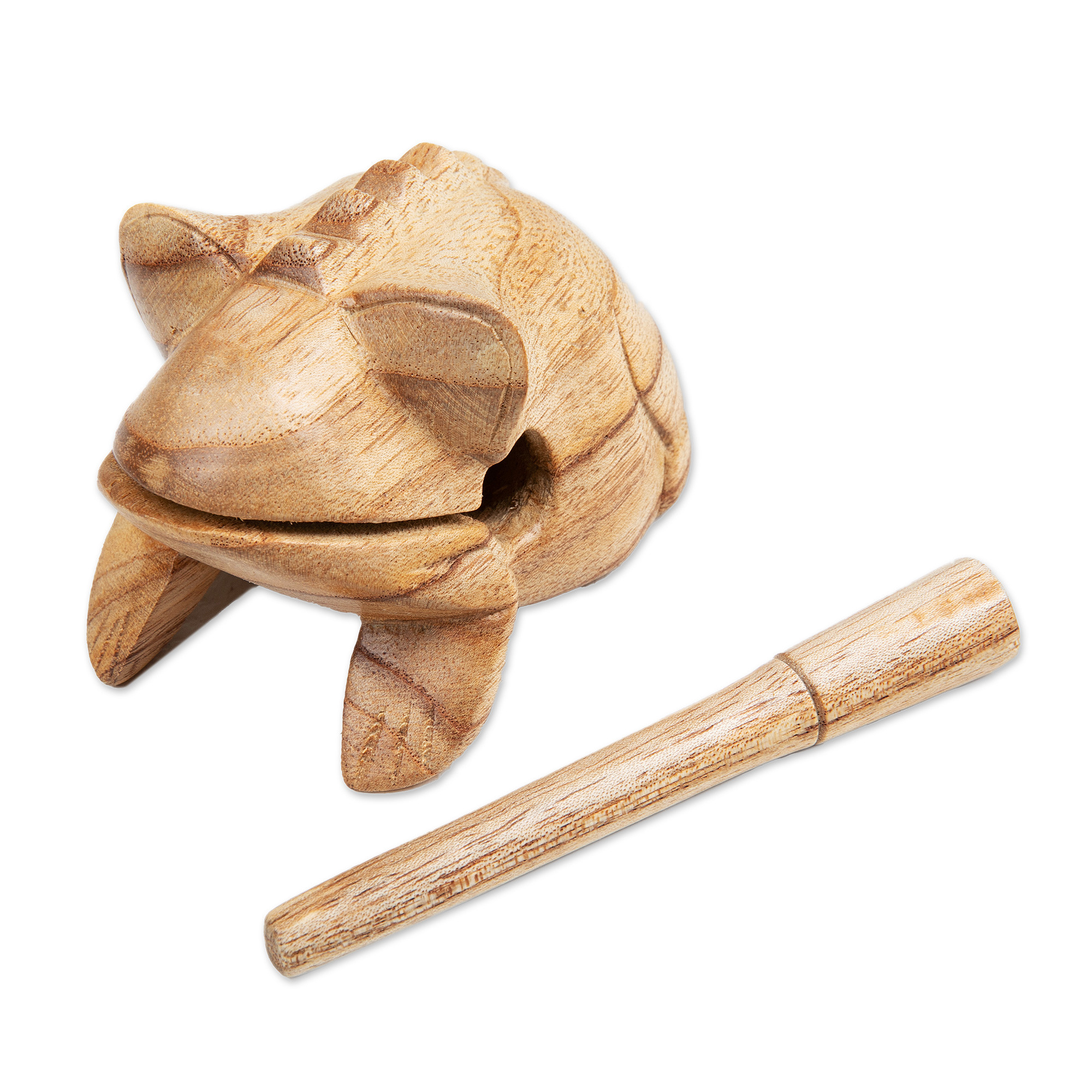 Hand Carved Balinese Toad Suar Wood Percussion Instrument - Croaking ...