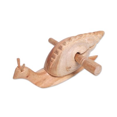 Hand Carved Balinese Snail Suar Wood Percussion Instrument - Shell ...