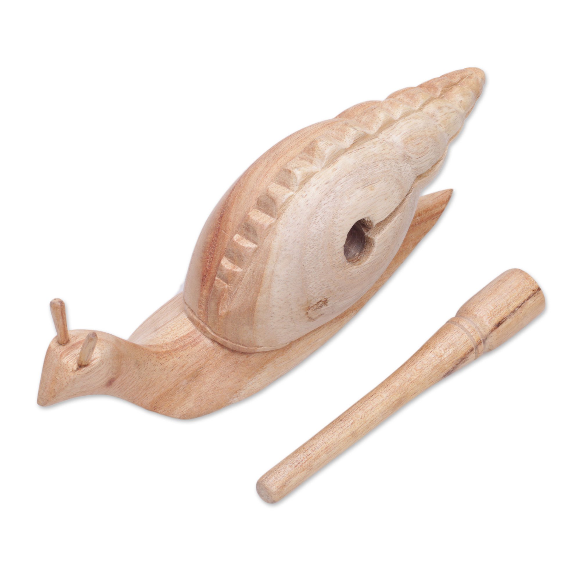 Hand Carved Balinese Snail Suar Wood Percussion Instrument - Shell ...