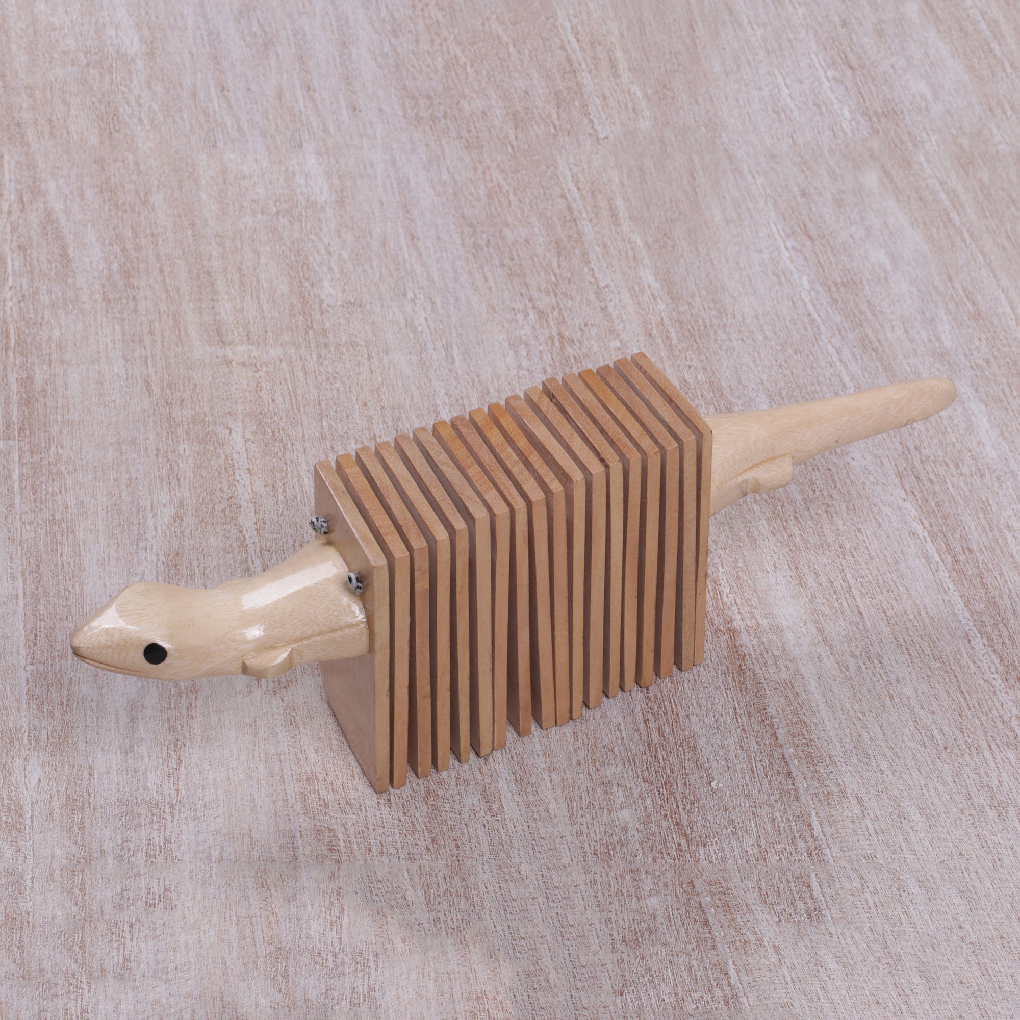 Handmade Wood Gecko Clacker Percussion Instrument Indonesia - Clacking ...