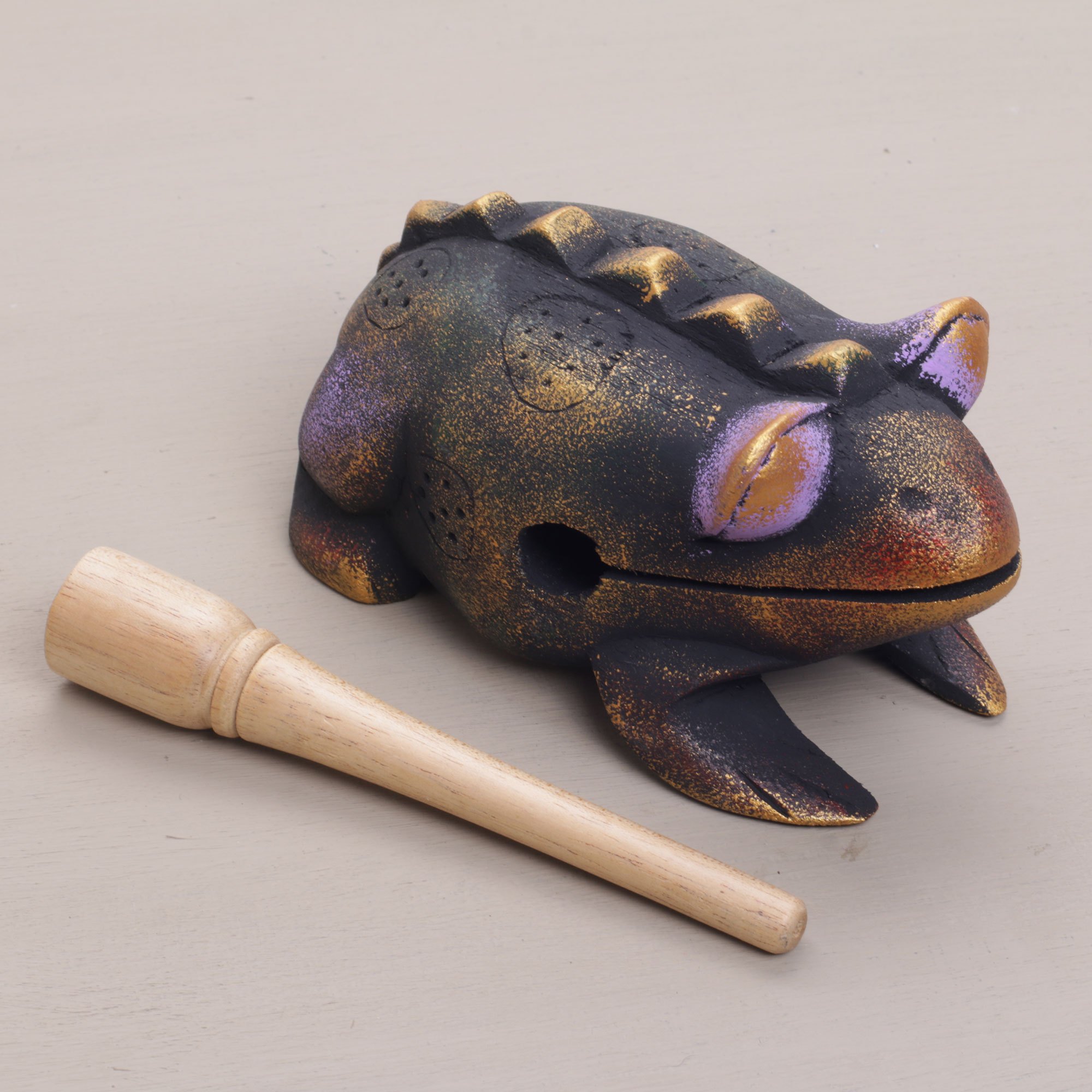 UNICEF Market | Hand Carved Wood Toad Percussion Instrument from Bali ...