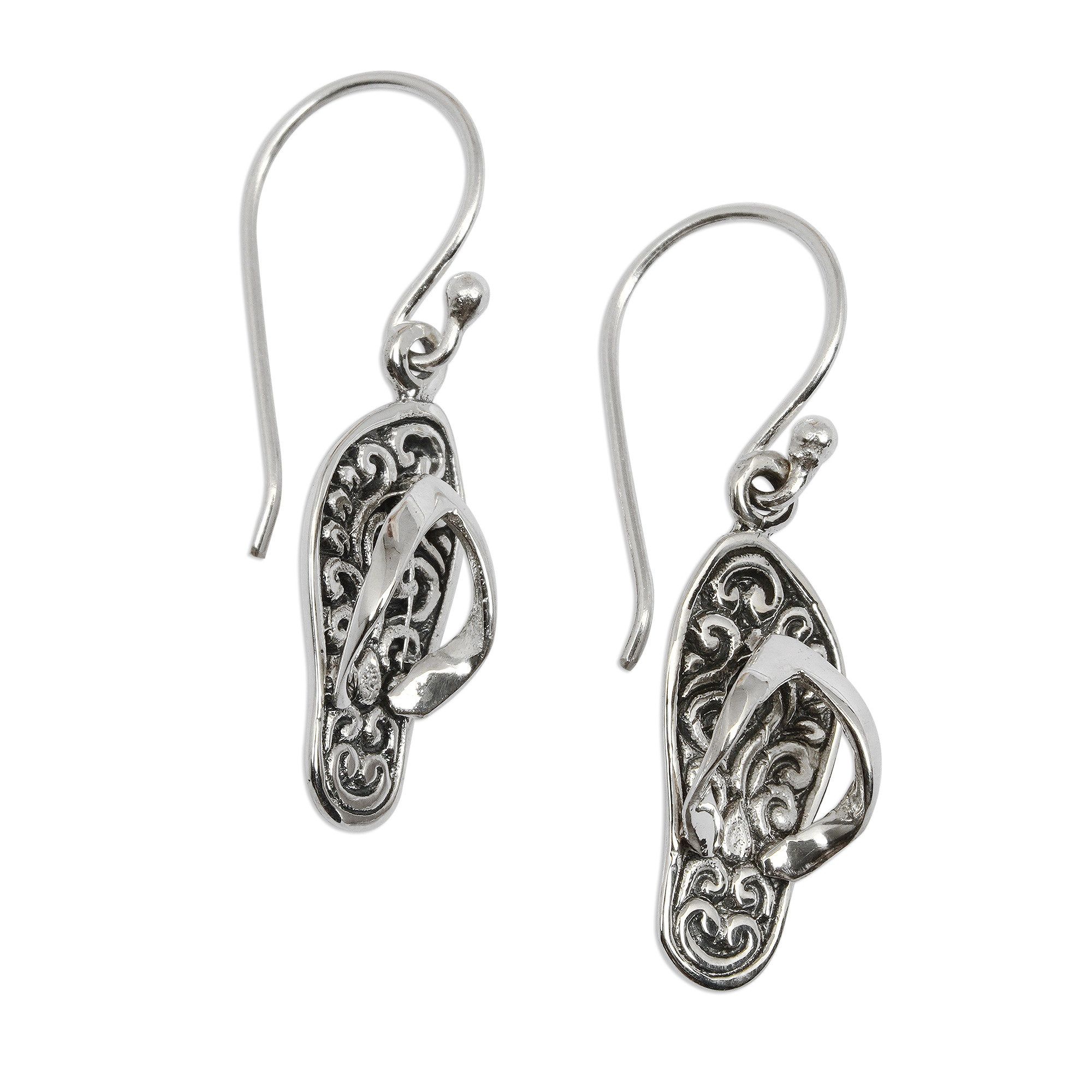 UNICEF Market | Handmade Sterling Silver Dangle Sandal Earrings from ...