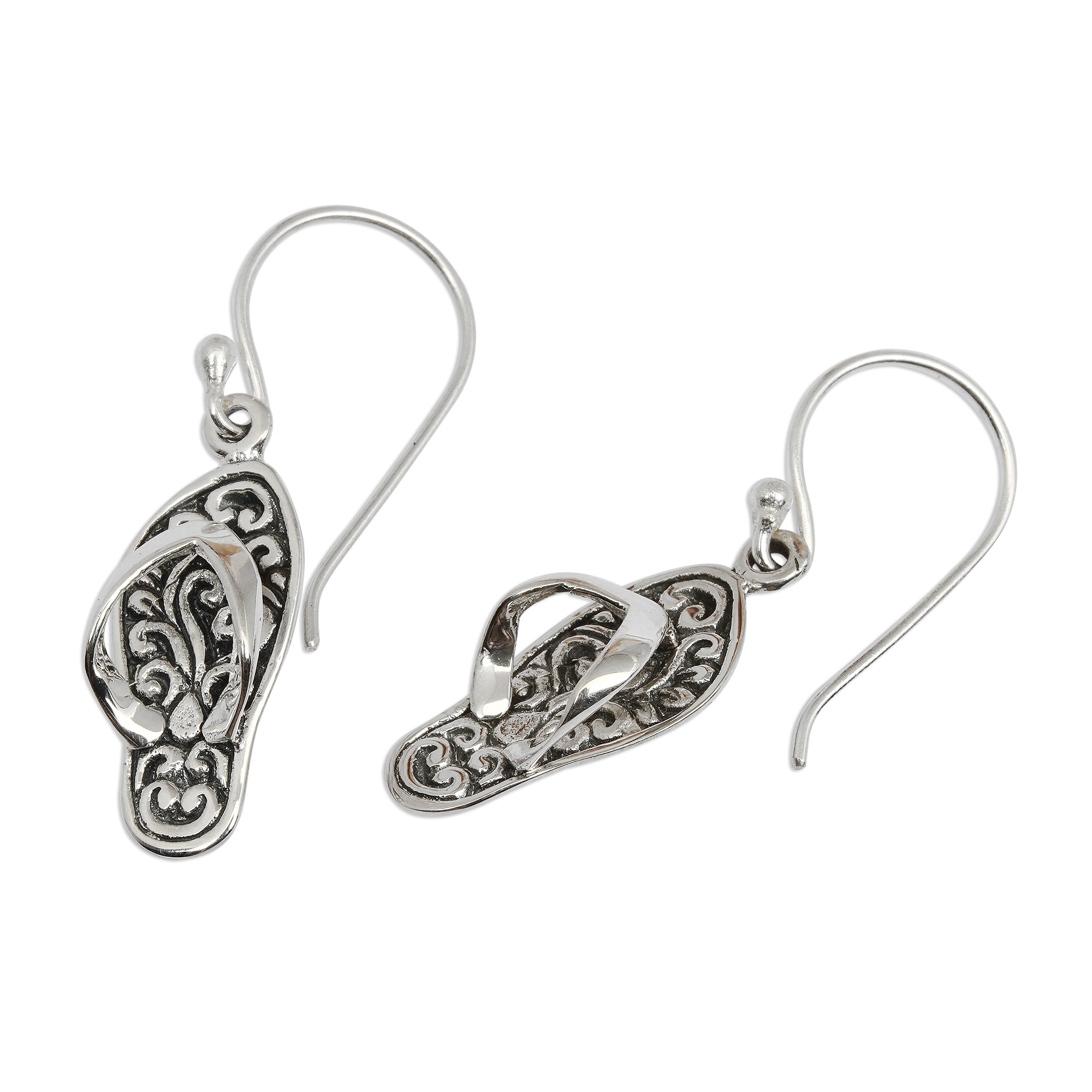 UNICEF Market | Handmade Sterling Silver Dangle Sandal Earrings from ...