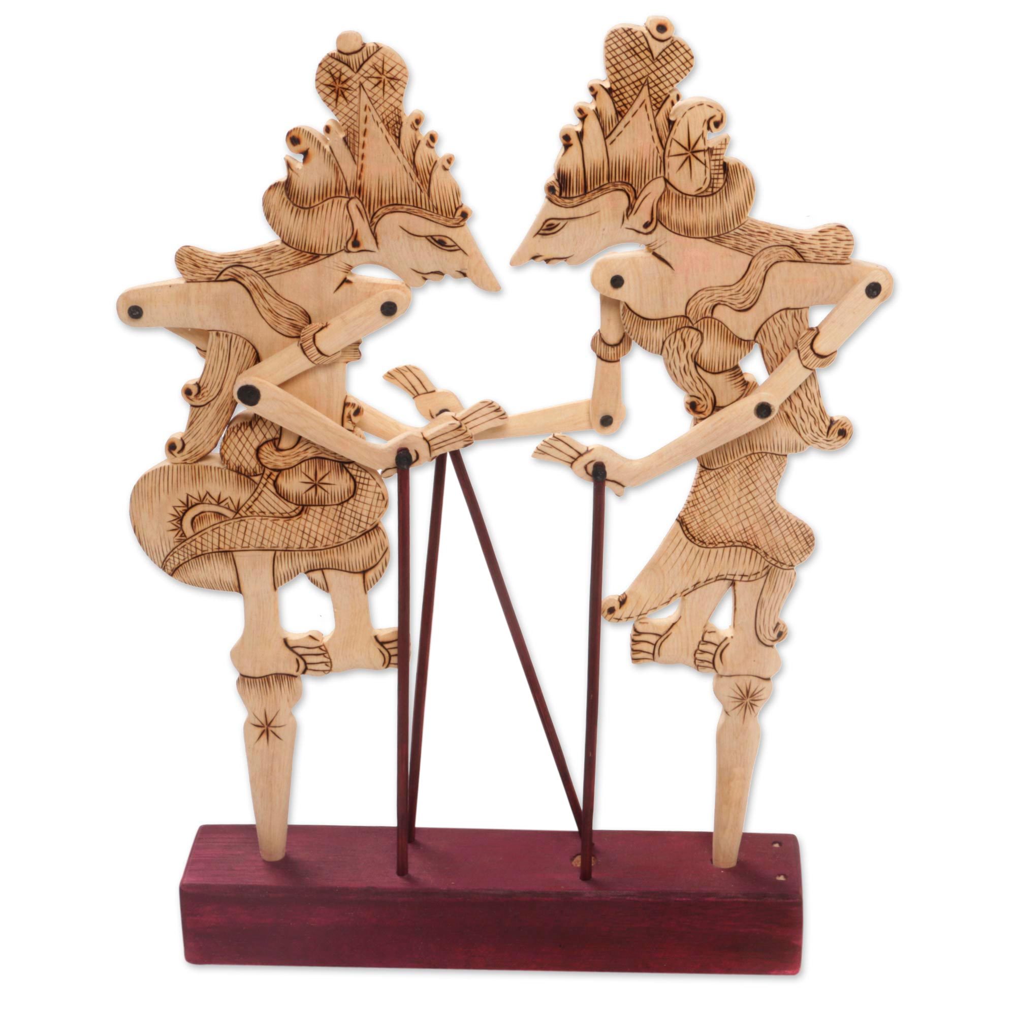 Wadang Wood Movable Rama and Sita Lovers Shadow Puppets - Hindu Epic ...