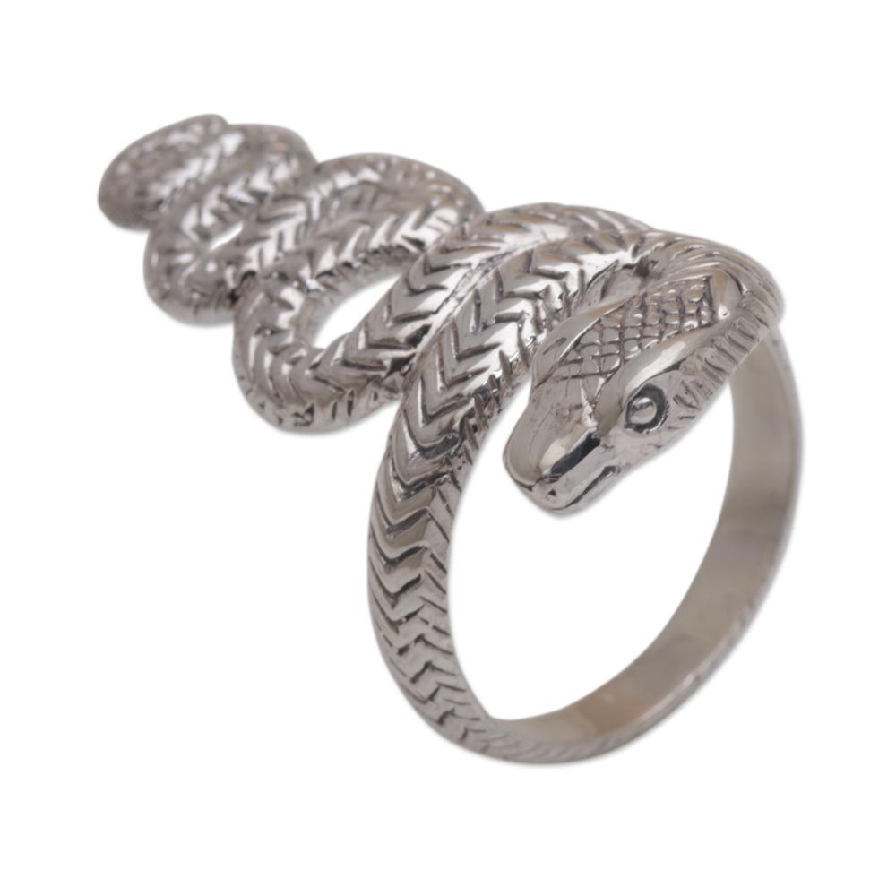 UNICEF Market | Handmade 925 Sterling Silver Snake Cocktail Ring ...