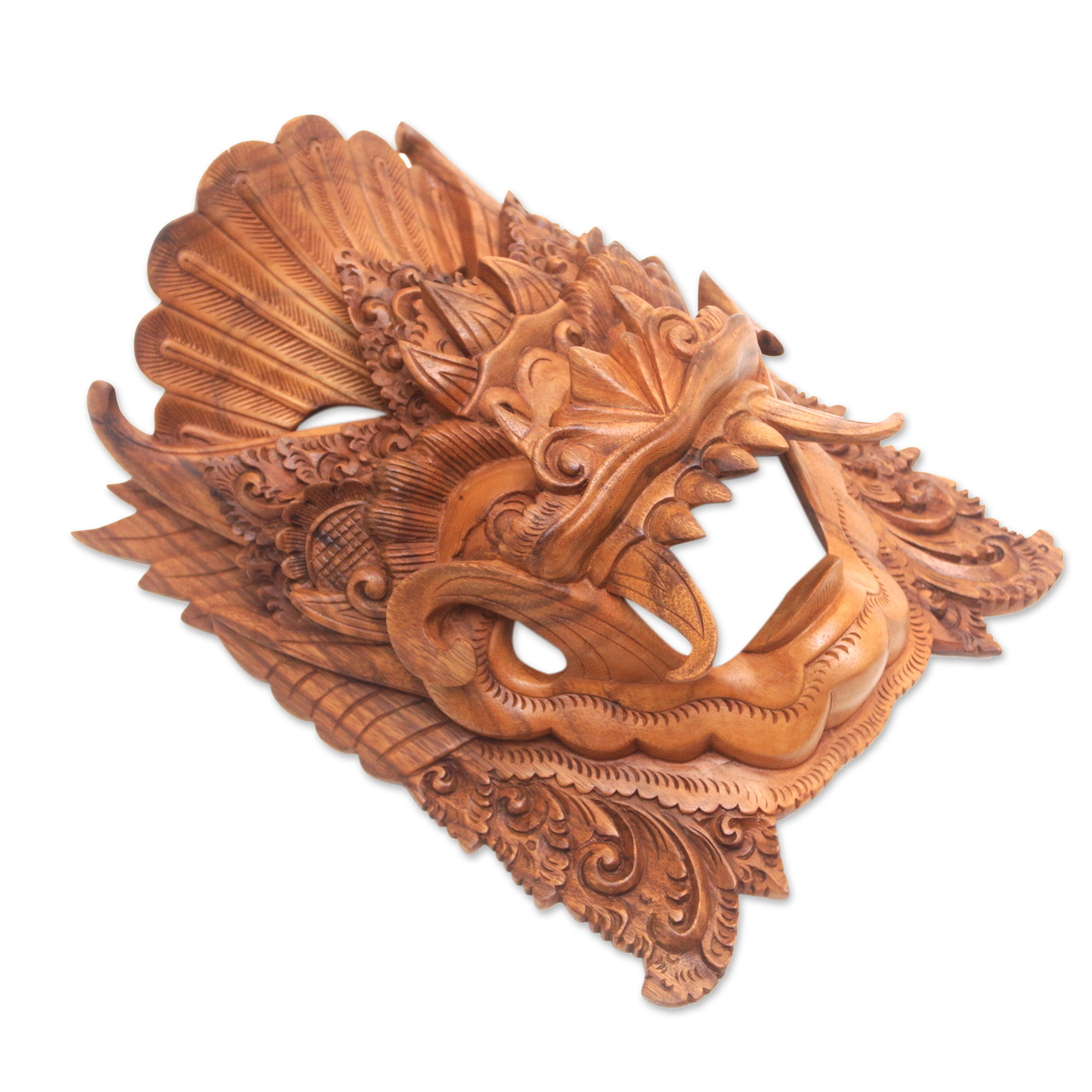 UNICEF Market | Artisan Handmade Acacia Wood Mask Indonesian Barong Sai ...