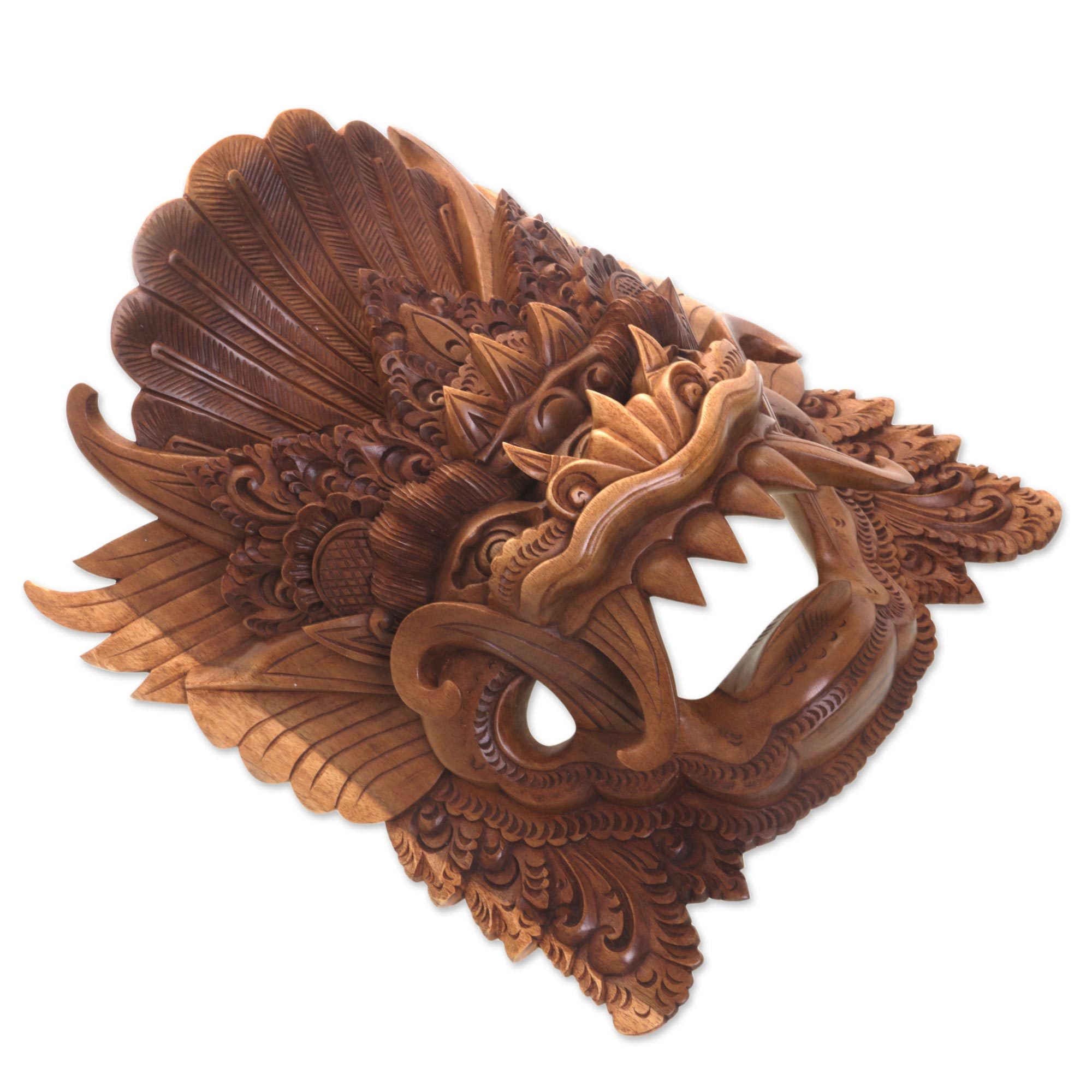 UNICEF Market | Artisan Handmade Acacia Wood Mask Indonesian Barong Sai ...