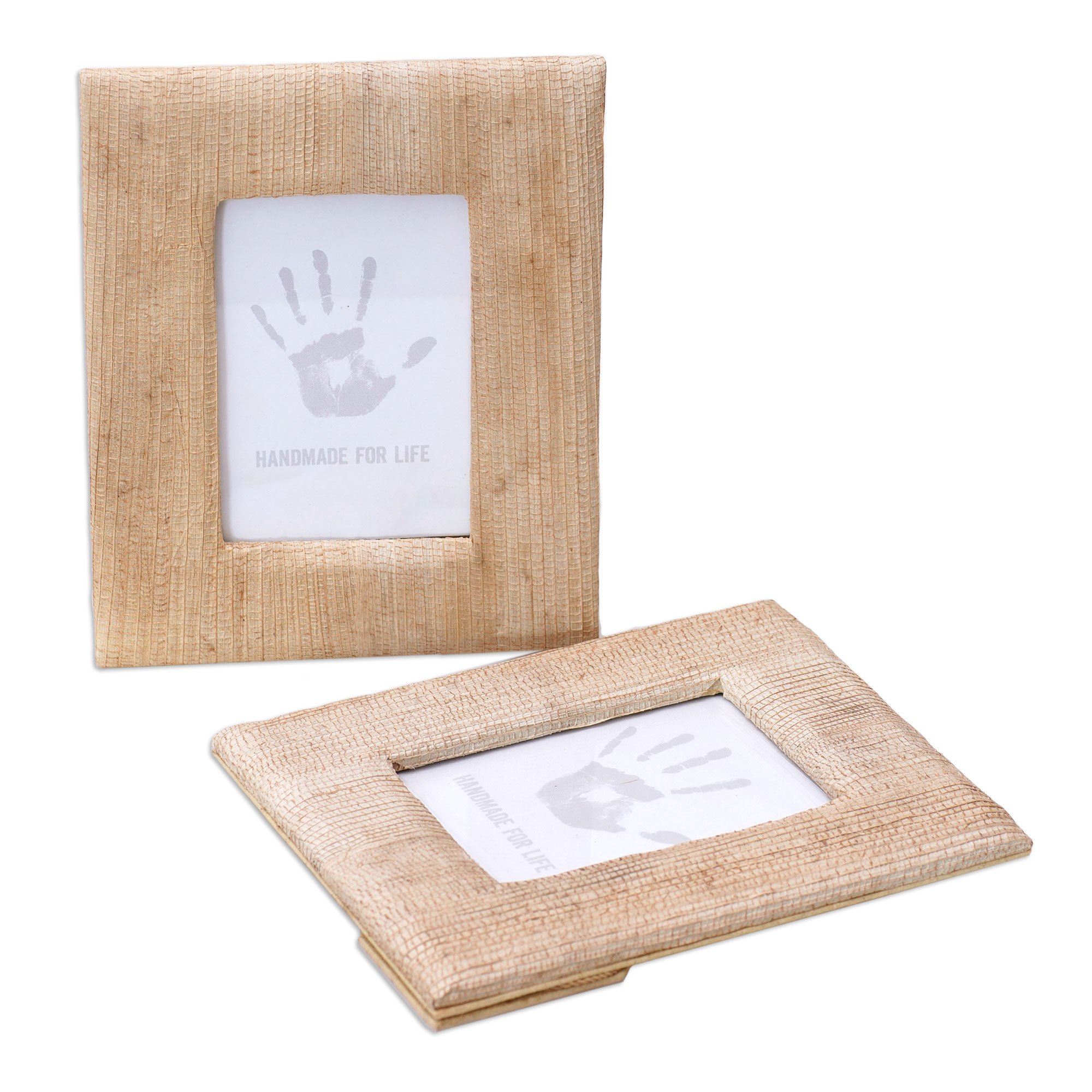 Small Natural Fiber Photo Frames in Beige (Pair, 3x5) - Rustic Memories ...