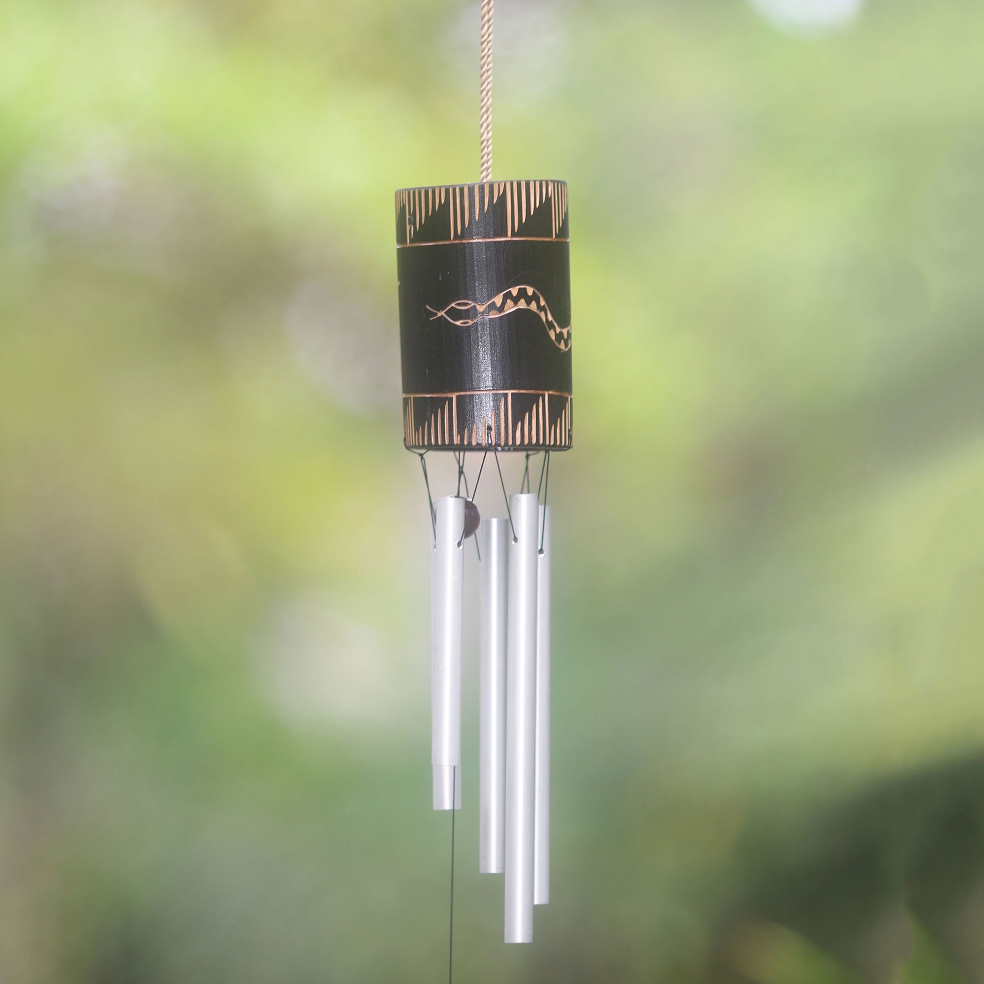 Bamboo and Aluminum Snake Wind Chime Hand Made in Bali - Snake Charm ...