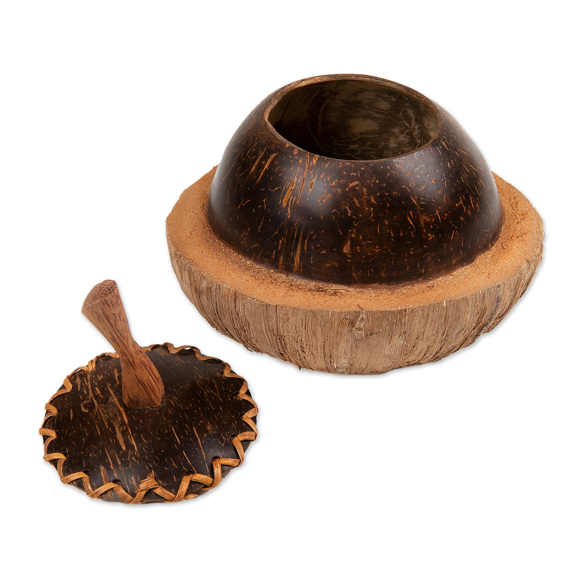 Coconut Shell Decorative Box Hand Carved in Bali - Coco Keeper | NOVICA