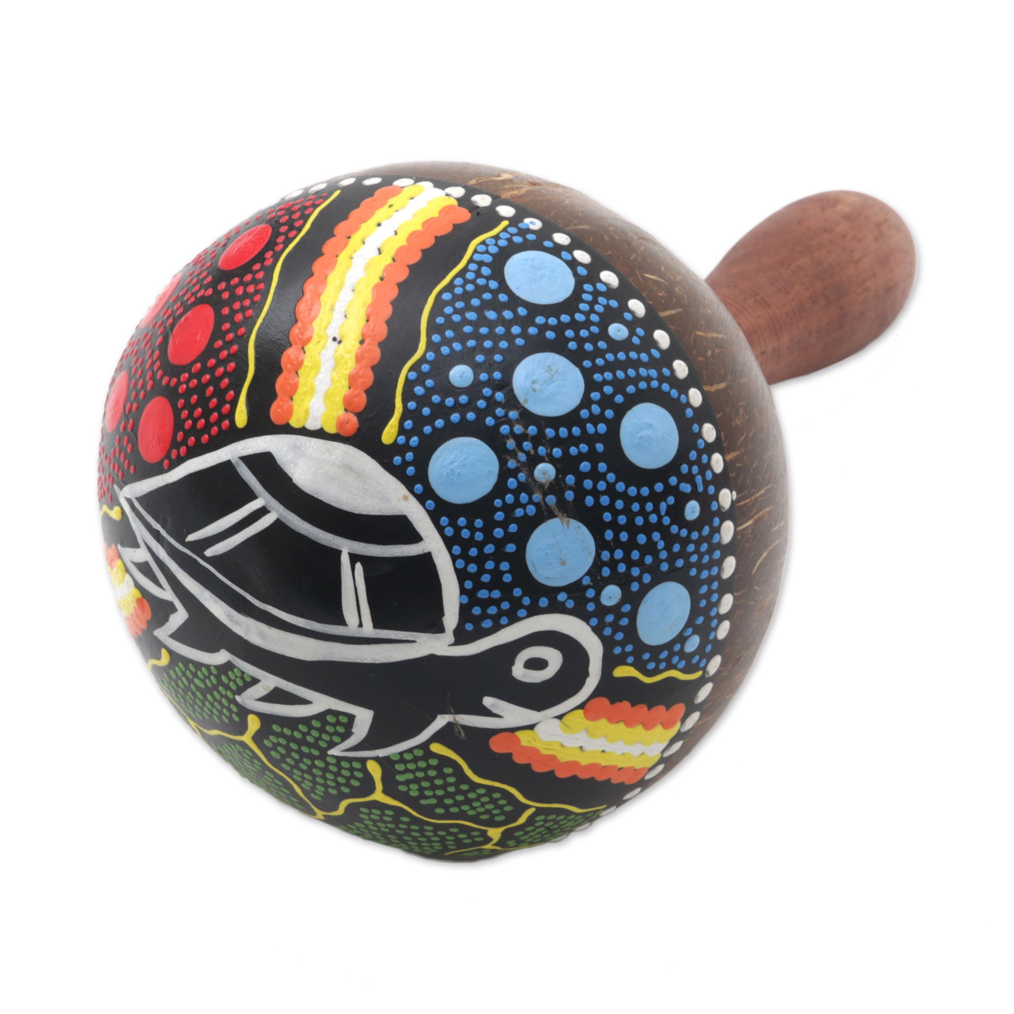 UNICEF Market | Turtle-Theme Mahogany and Coconut Shell Maraca from ...