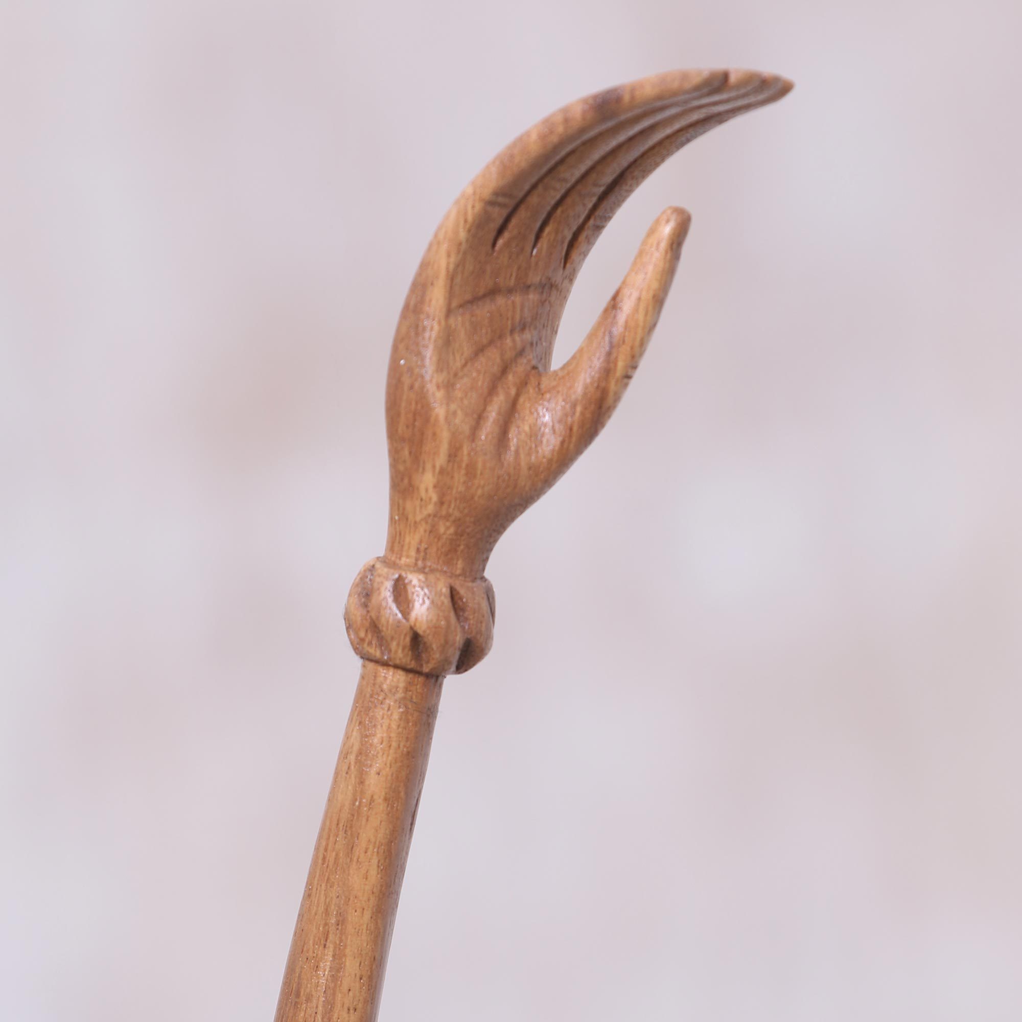 Lotus Flower Wood Hand Back Scratcher Hand Carved in Bali - Lotus Ease ...