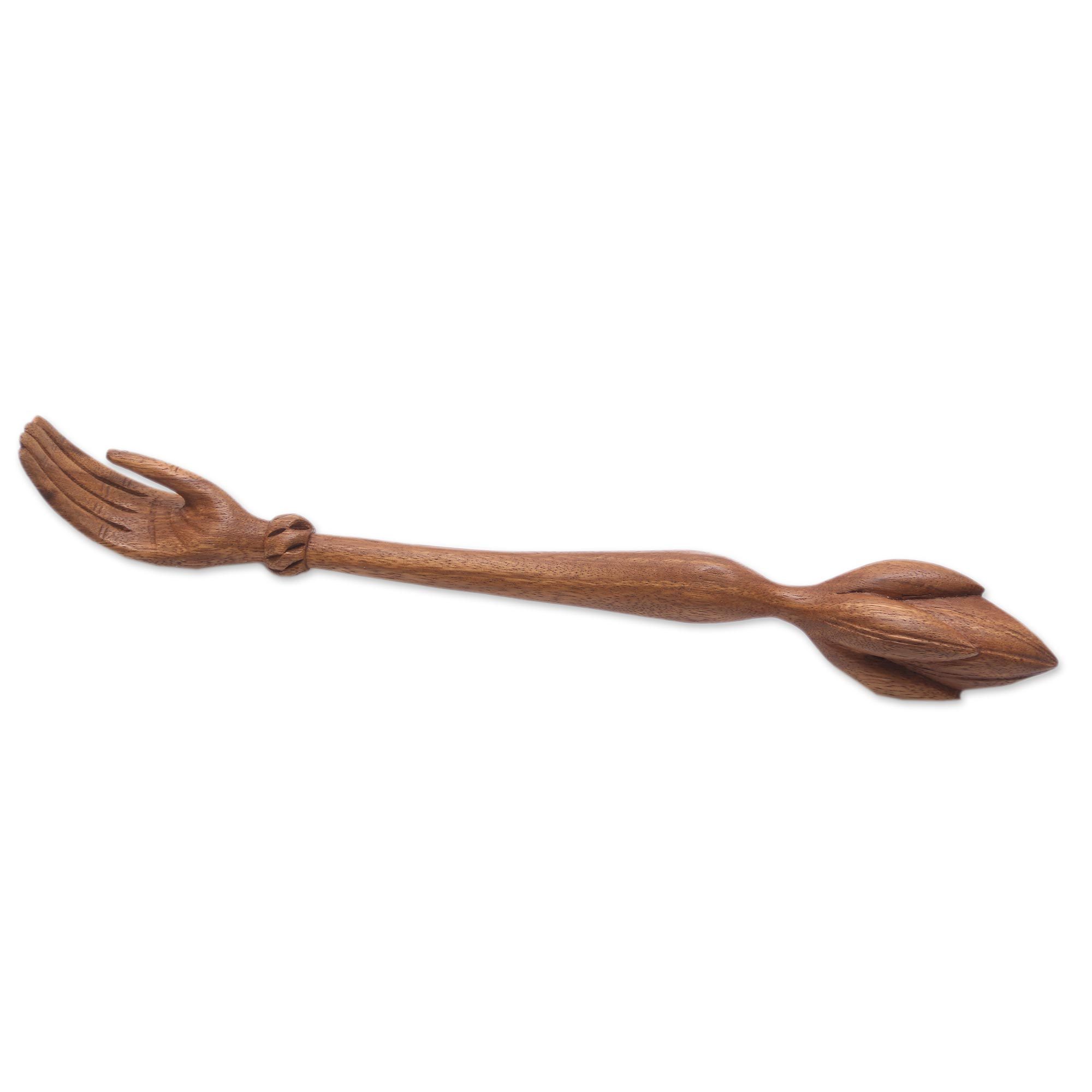 Lotus Flower Wood Hand Back Scratcher Hand Carved in Bali - Lotus Ease ...